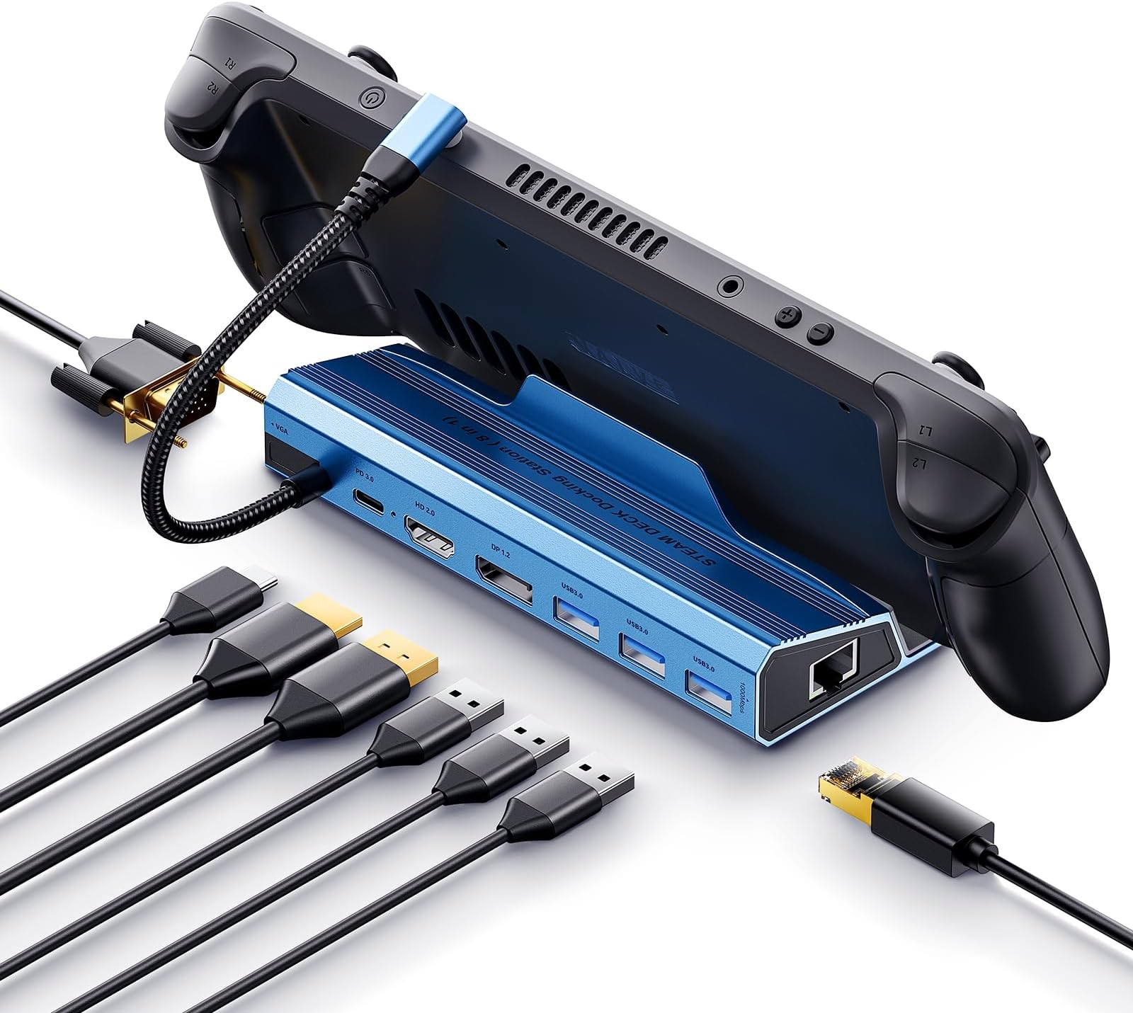 Amazon.com: Steam Deck Dock with Dual Cooling Fans, 11-in-1 Steam Deck ...