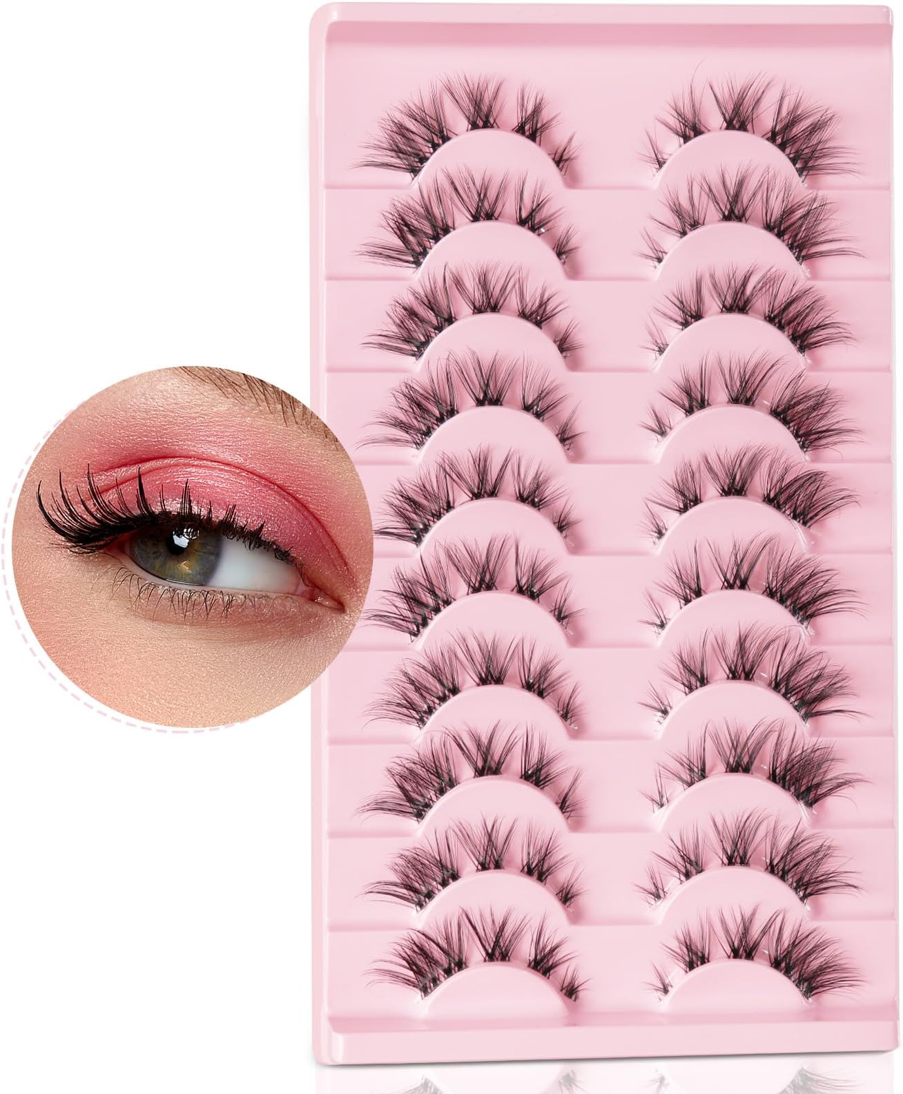 Amazon.com: False Eyelashes Natural Look Synthetic Fibers Long Big ...