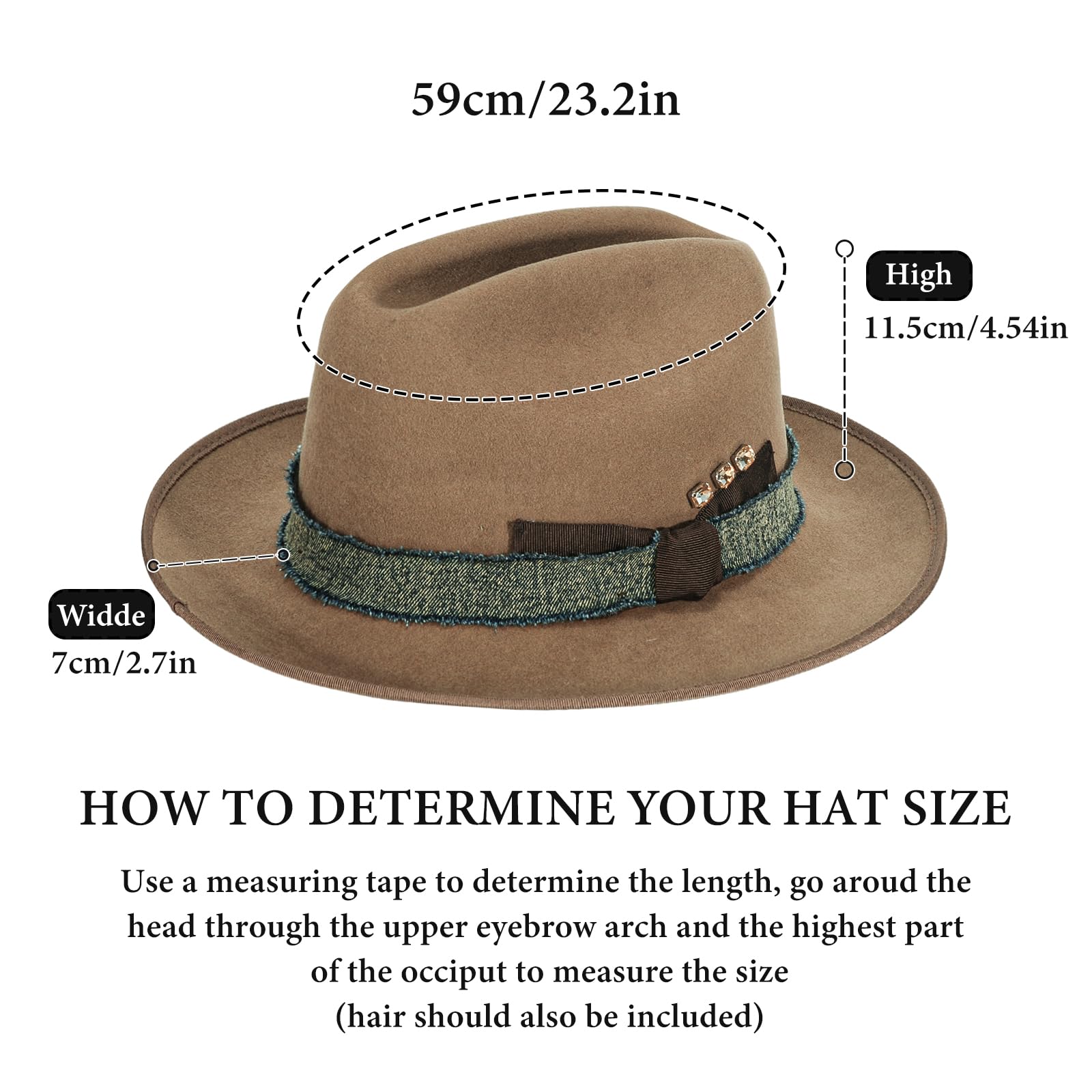 Snapklik.com : Open Road Hat Cowboy Fedora Hat Pure Wool Felt Hat ...