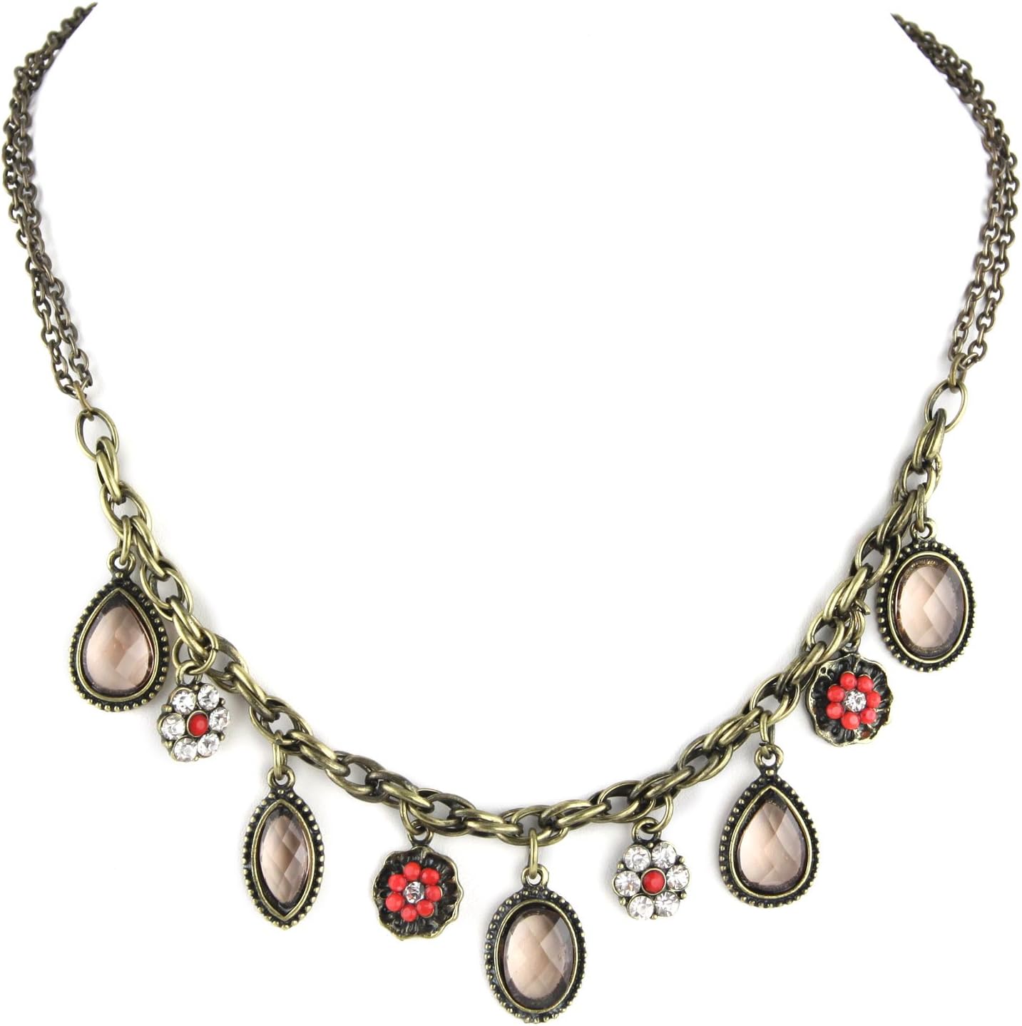 Amazon.com: Princess Charm Jeweled Necklace - Transparent Pink Colored ...