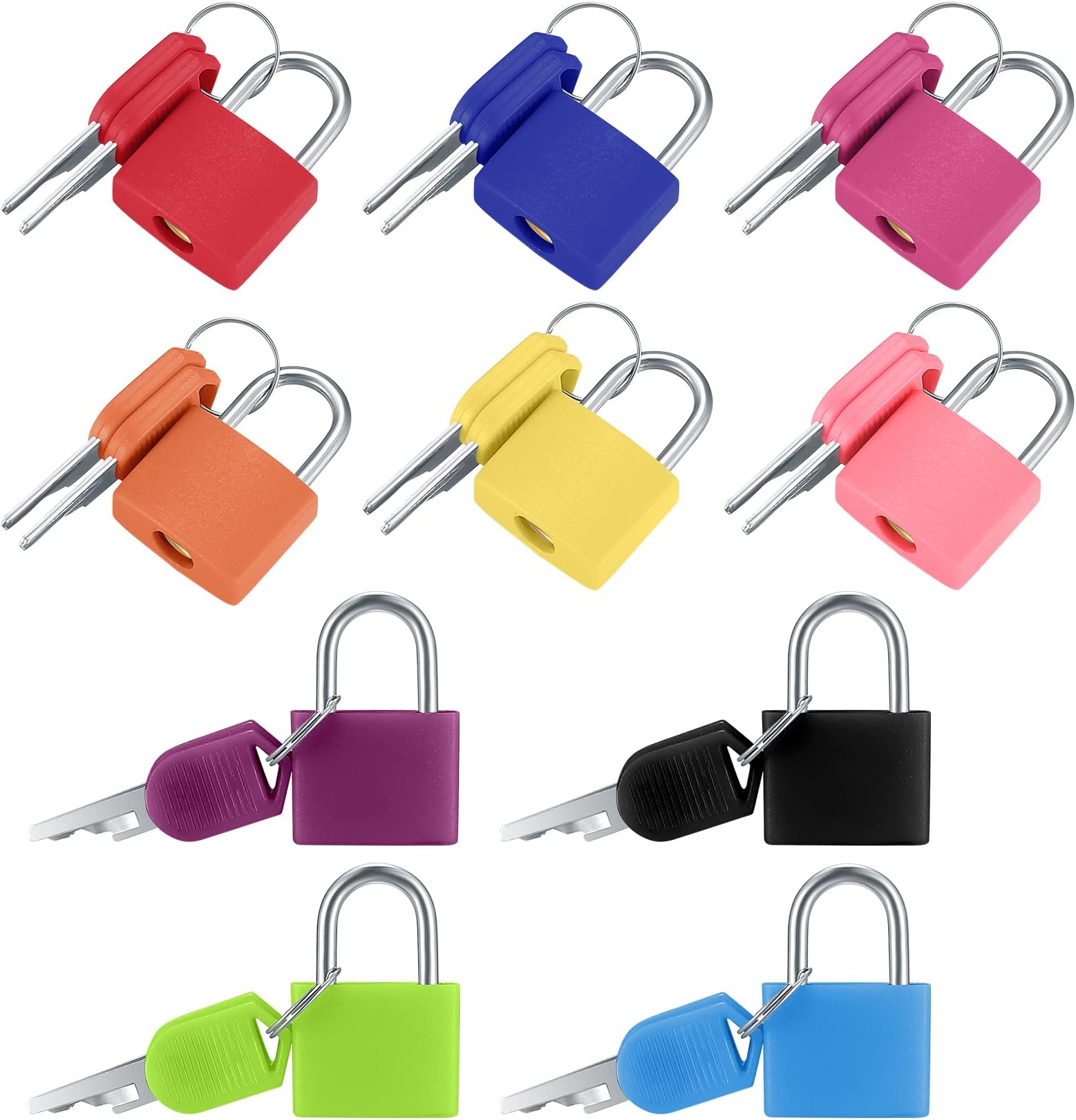 8 Pcs Suitcase Locks with Keys, Small Metal Luggage Padlocks with Keys ...