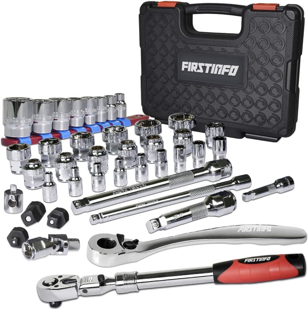 FIRSTINFO 3/8" DR.12-Point High Torque Central Magnetic 8 Sockets Set ...