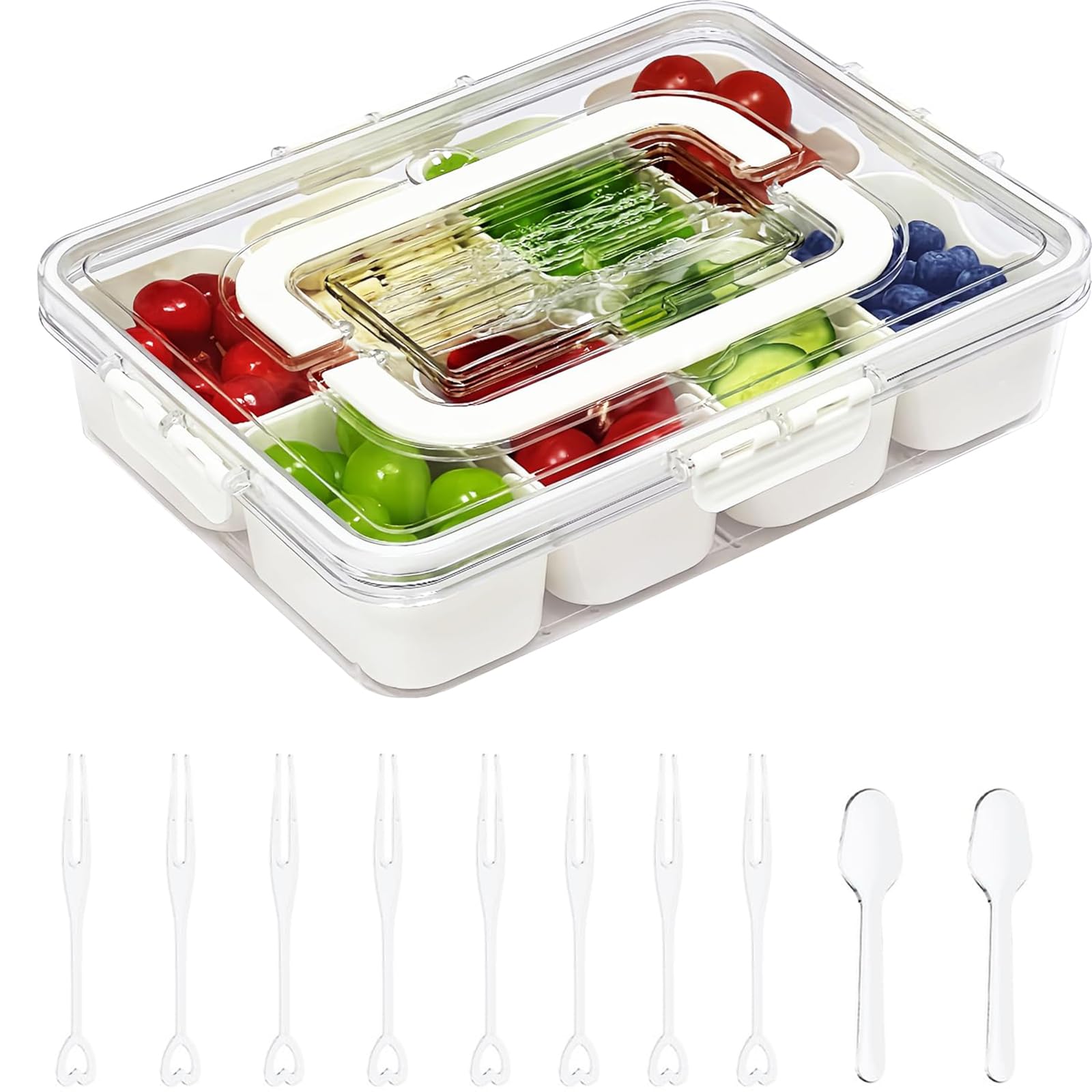 Amazon.com: Generic Snack Box Container, Divided Serving Tray with Lid ...