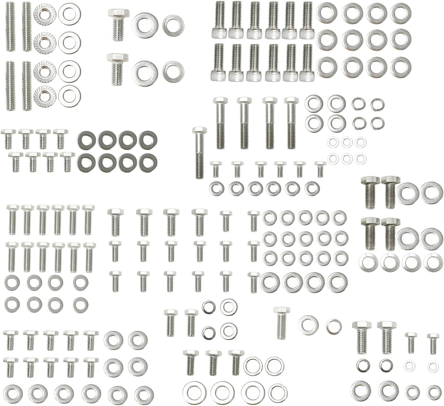 Amazon.com: Stainless Steel Small Block Engine Hex Bolt Kit For Chevy ...