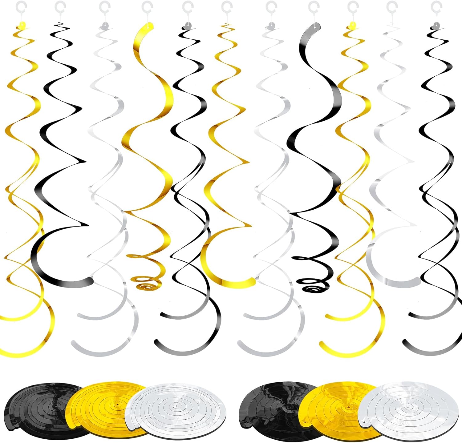 Amazon.com: Yuxung 36 Pcs Hanging Swirl Party Decorations Plastic ...