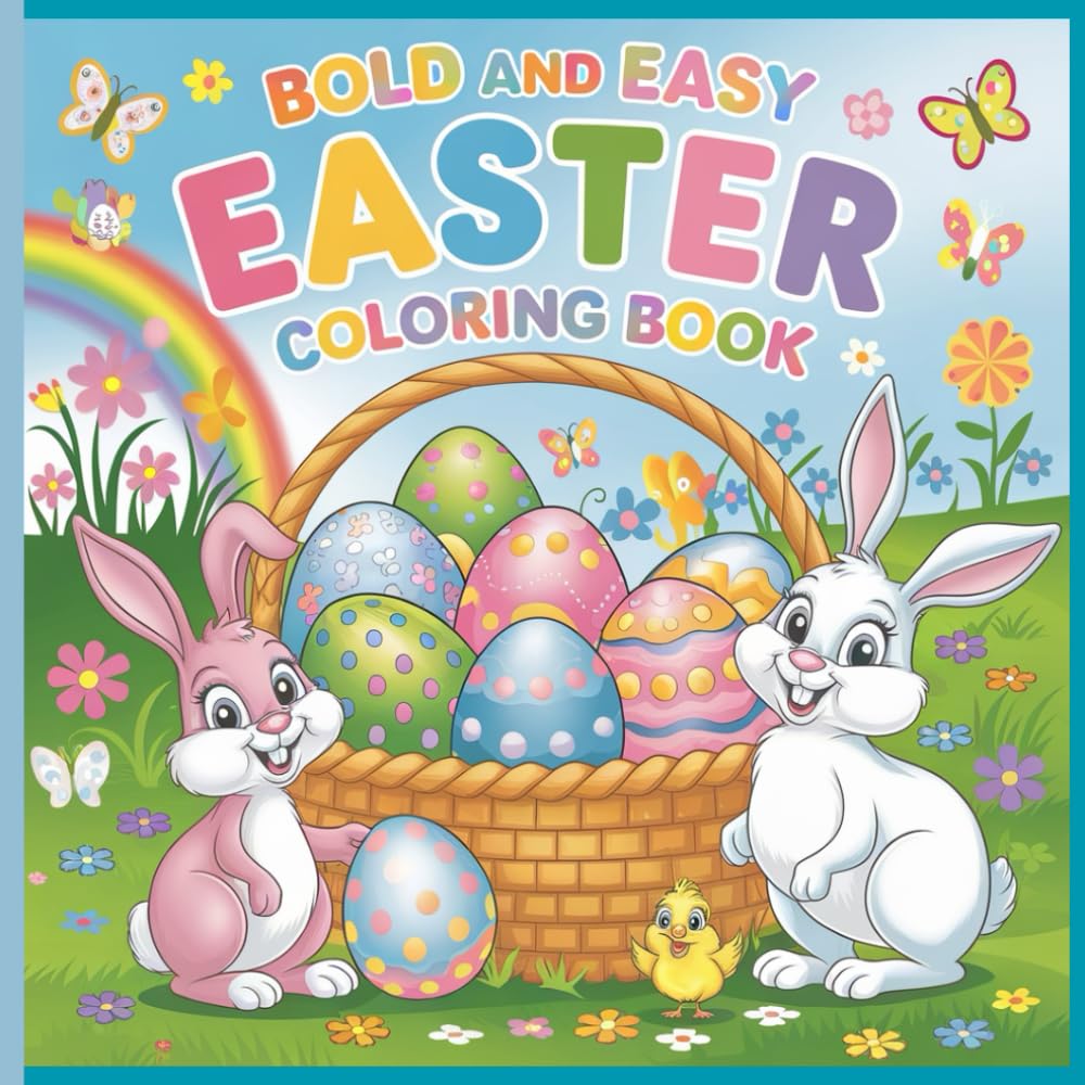 Bold and Easy Easter Coloring Book: fun coloring book of Easter theme ...