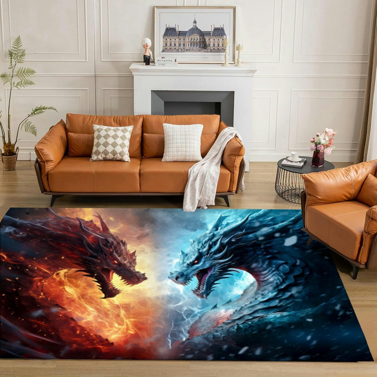 Amazon.com: Fire vs Ice: Majestic Dragons Ready Battle Contrast Dragon ...