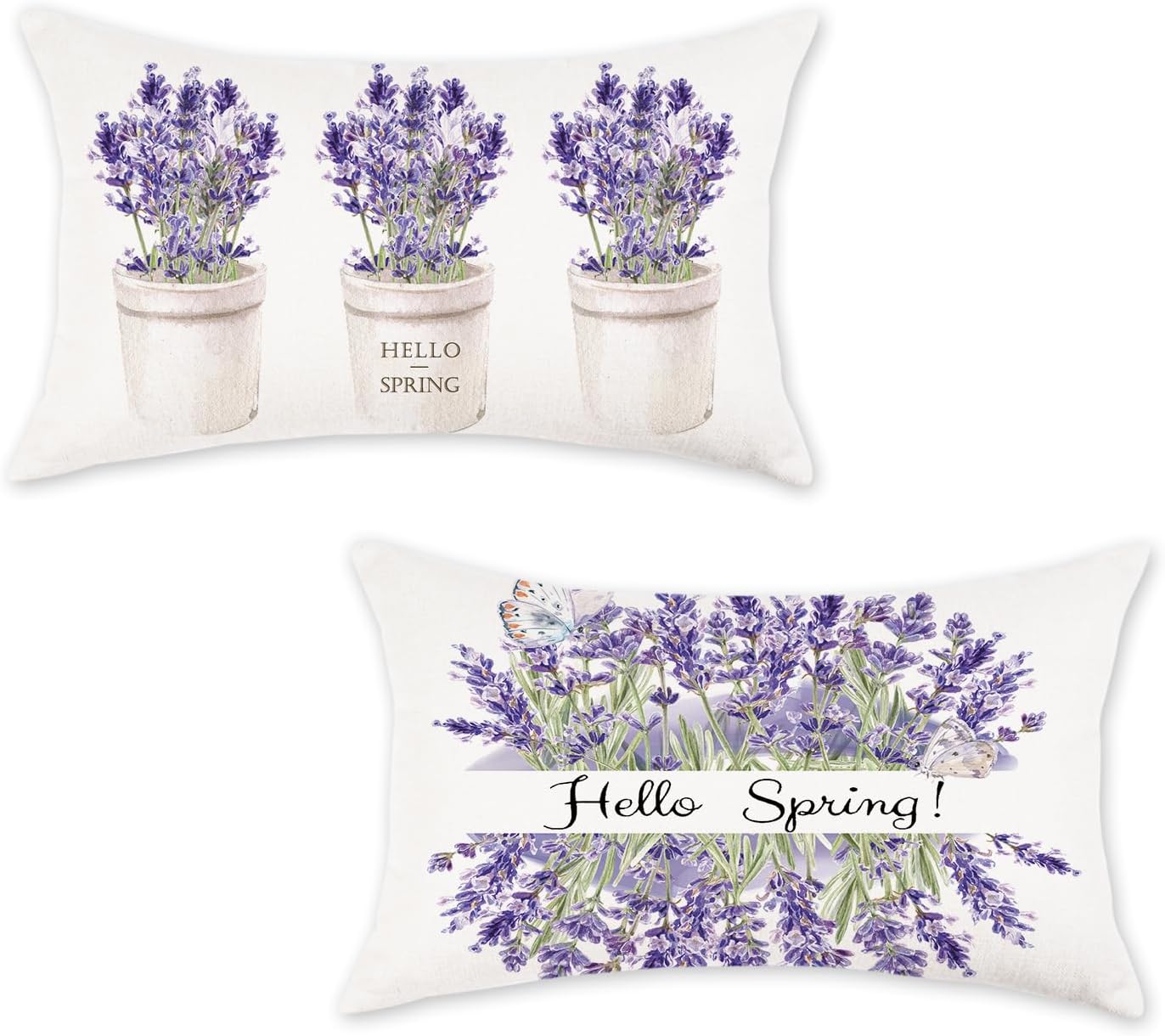 Amazon.com: ONWAY Spring Lavender Pillow Covers 12x20 Inch Set of 2 ...