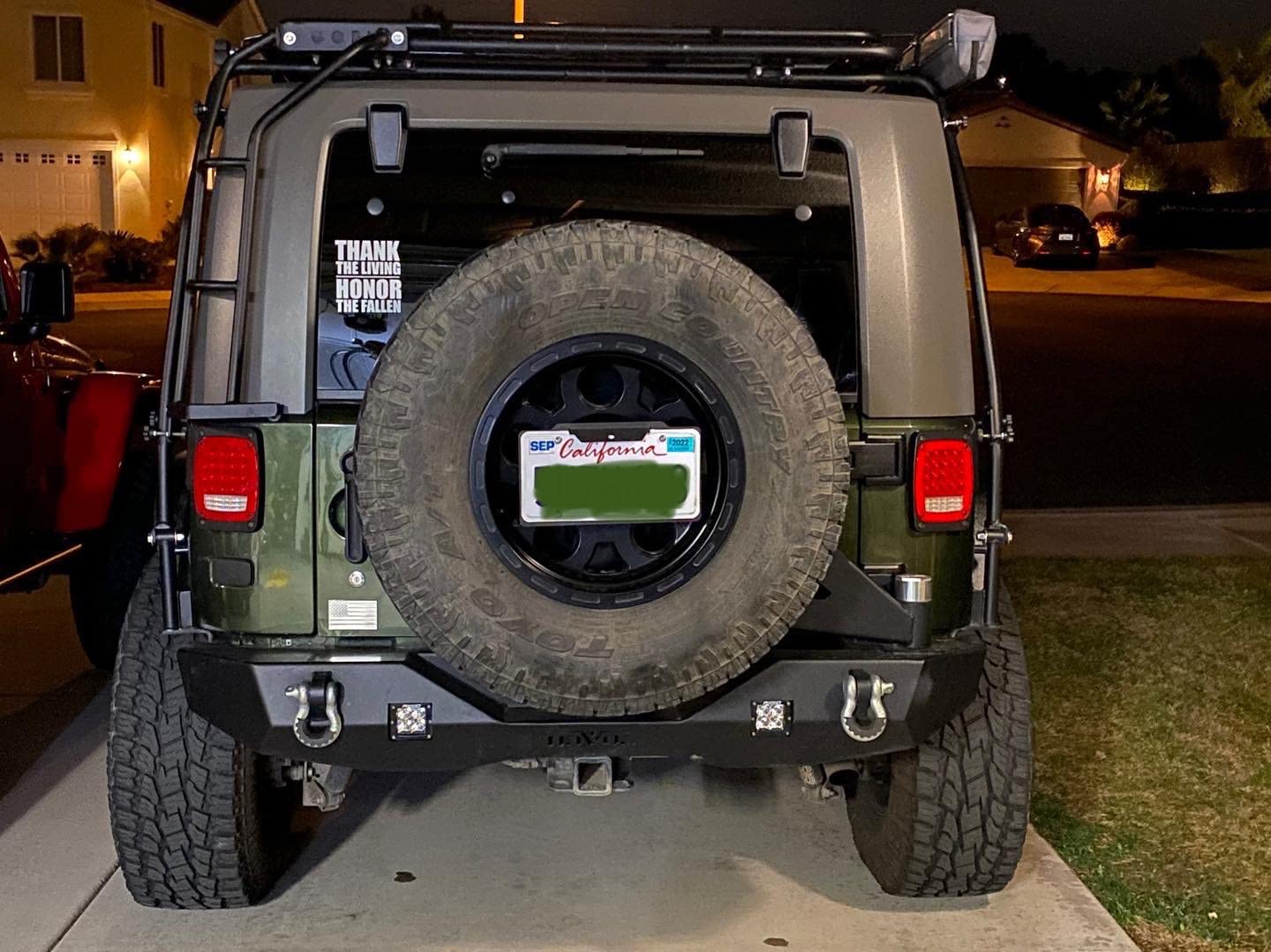 Amazon.com: V8 GOD Wrangler License Plate Relocation for Spare Tire ...