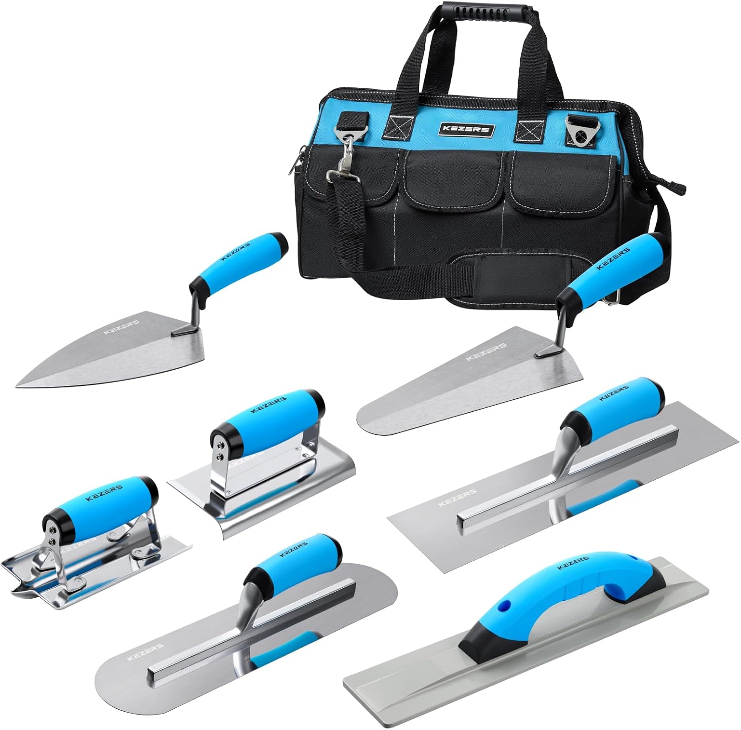 KEZERS 8-in-1 Concrete Finishing Tools Kit: Magnesium Float, Finishing ...