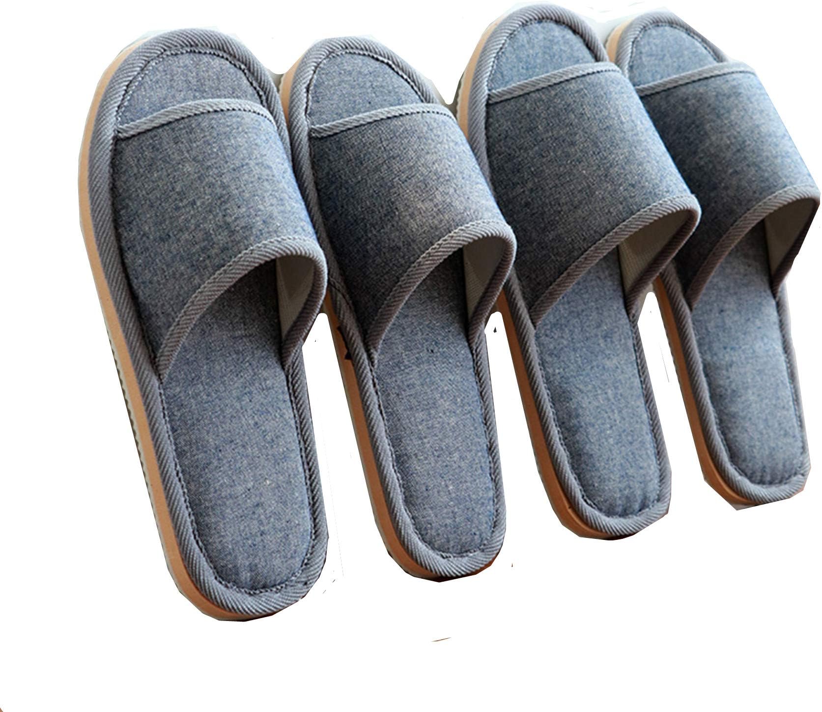 Amazon.com : 6 Pair of Open Toe Breathable Slippers,Solid Color Casual ...
