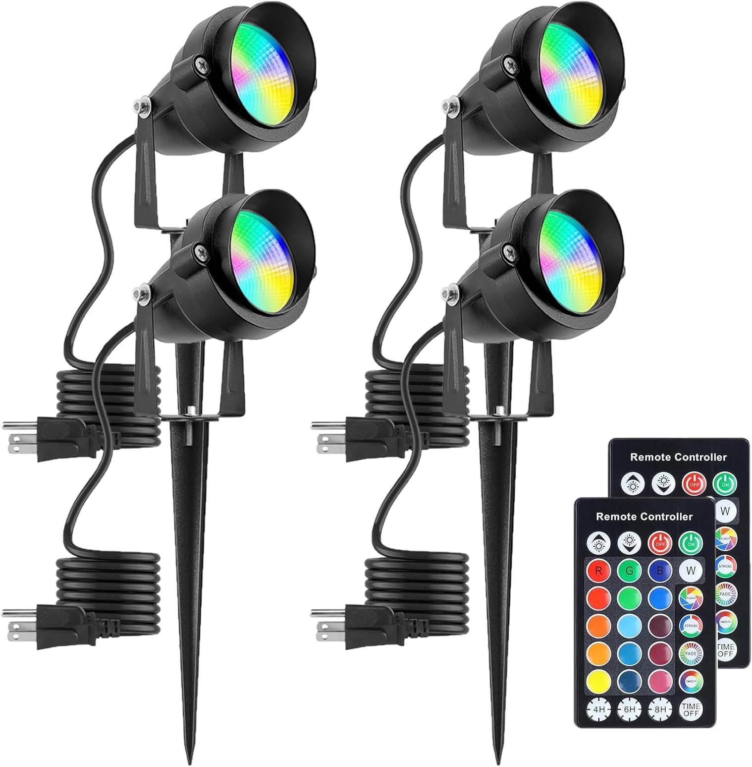Spot Lights Outdoor RGB Spotlight Outdoor, 12W Landscape Lighting for ...