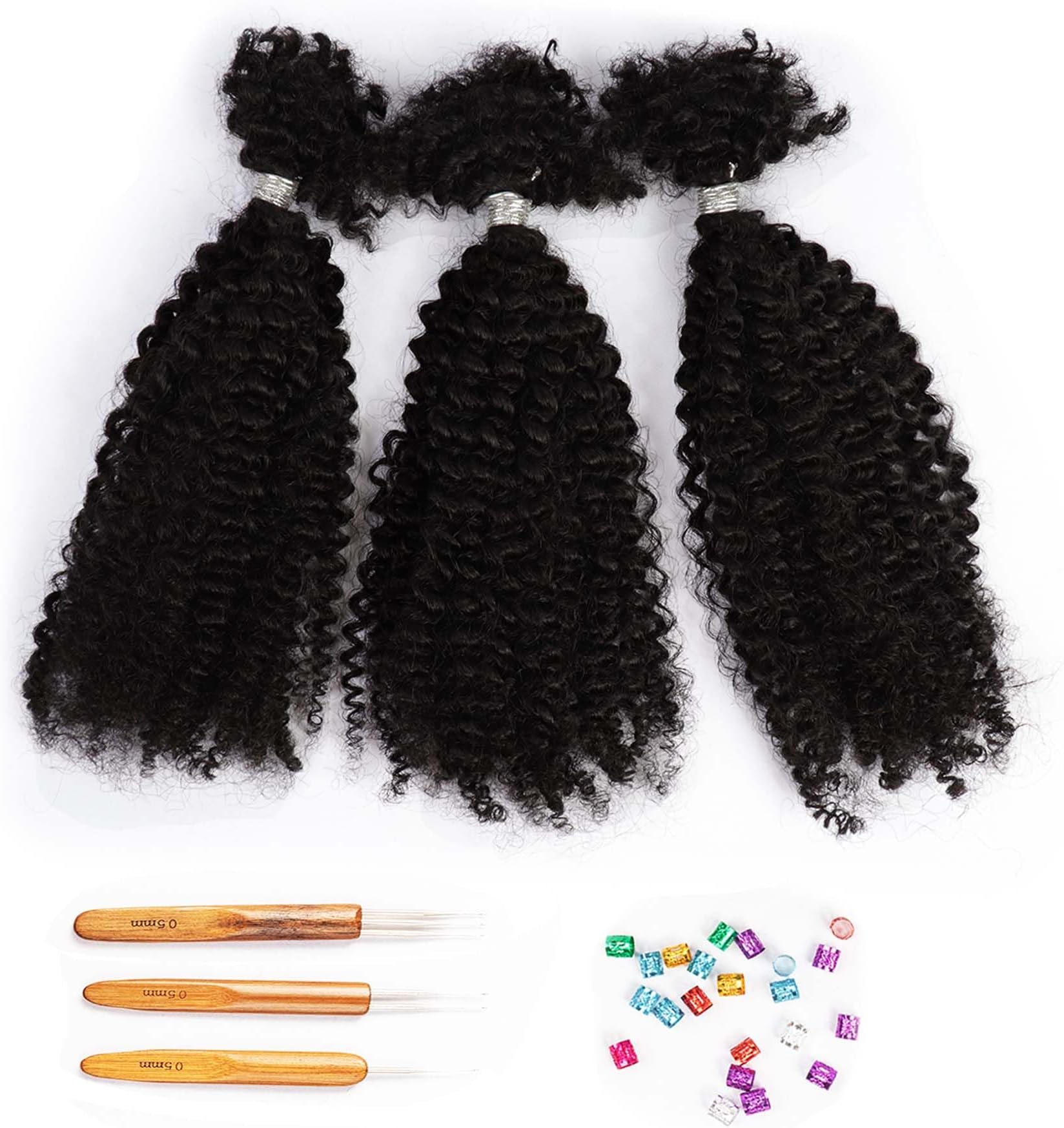 Amazon.com : Limited Beauty Afro Kinky Bulk Human Hair Extensions 100% ...