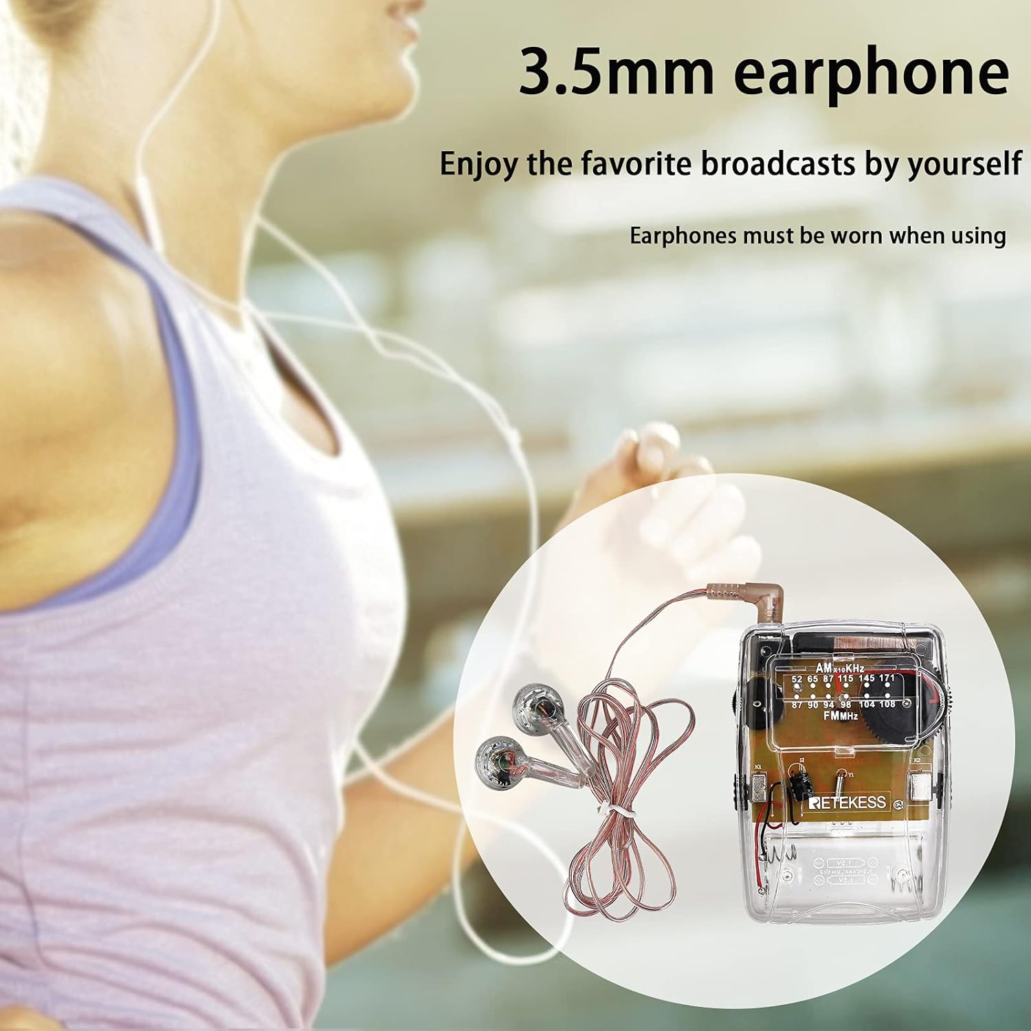 Buy Retekess TR624 Portable Radio AM FM, Pocket Mini Radio, Clear Radio ...