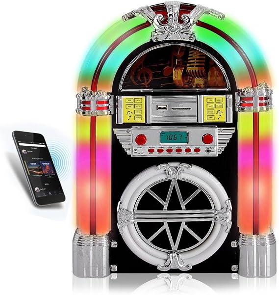 Amazon.com: Pyle PJUB25BT Bluetooth Jukebox MP3 Speaker Player LED ...