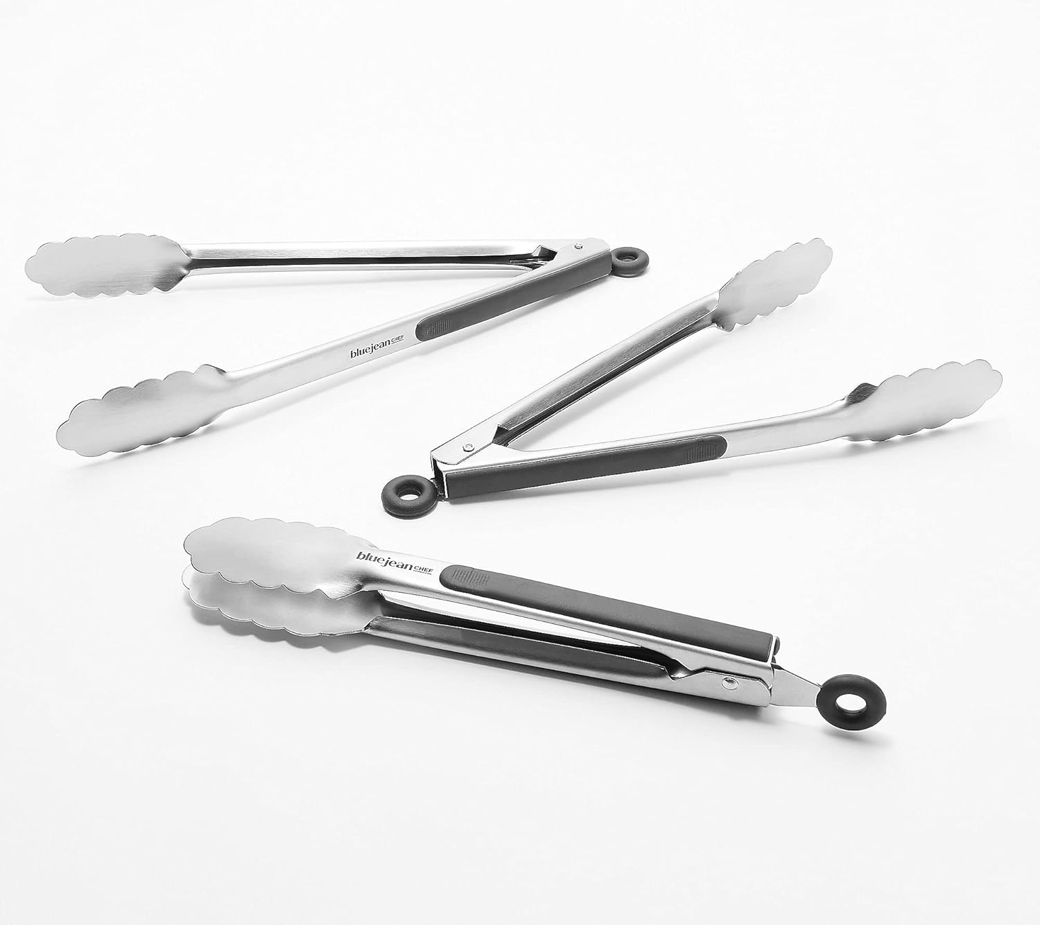 Amazon.com: Blue Jean Chef 3-Pc Stainless Steel Tong Set with Soft ...