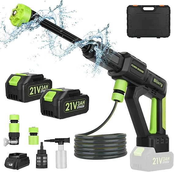 Cordless Power Washer, Portable Pressure Washer 28 Bar/406 PSI Battery ...
