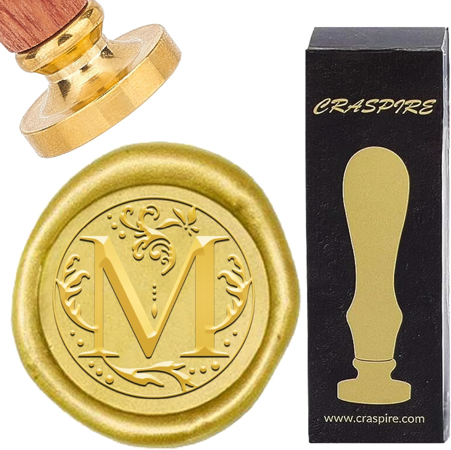 Amazon.com: CRASPIRE Letter M Initials Wax Seal Stamps Retro Alphabet ...