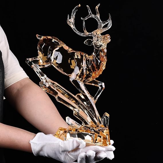 Amazon.com: Acrylic Reindeer Christmas Decor Figurine - Modern Elegant ...