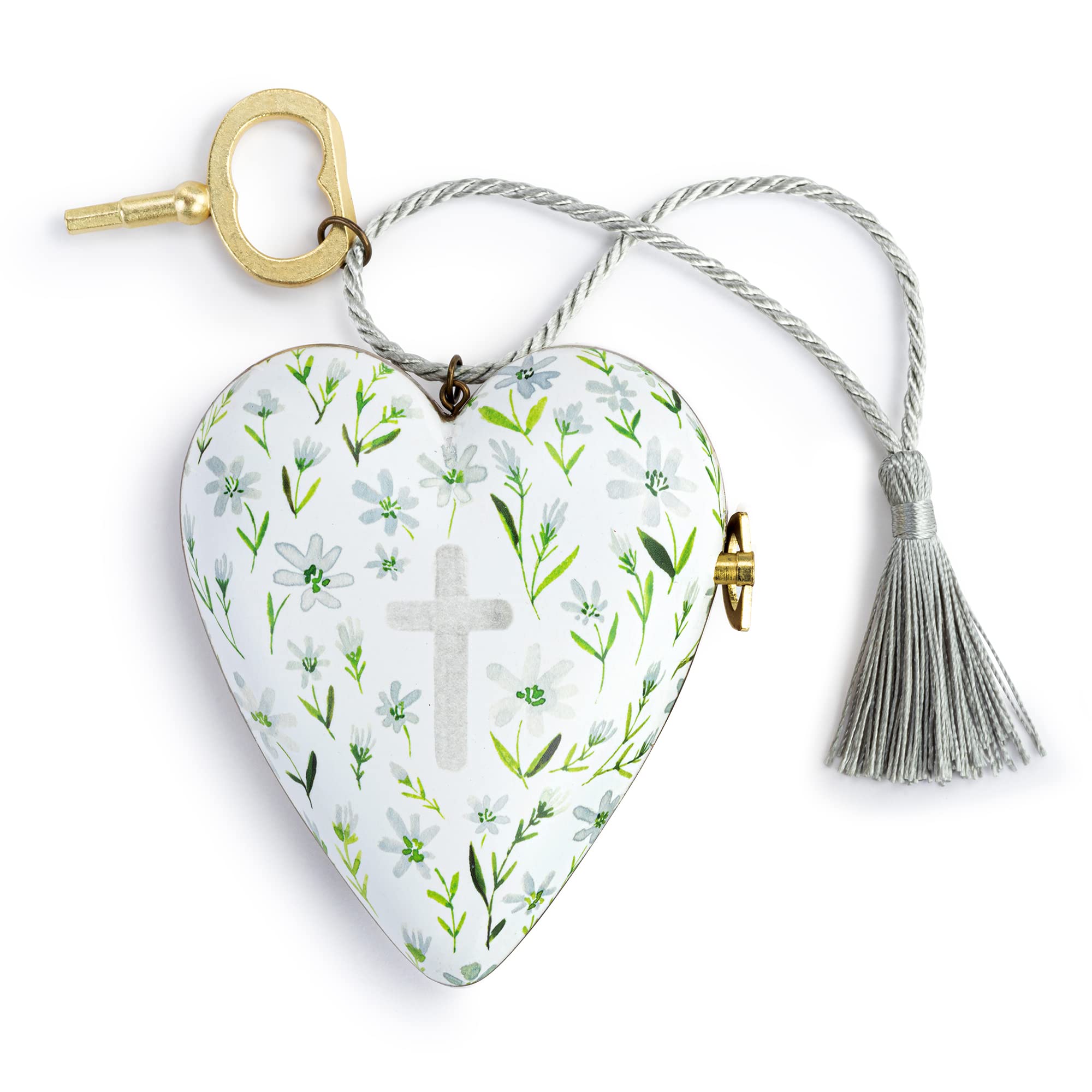 Amazon.com: DEMDACO Green Floral Cross 3.5 x 3.5 Resin Stone Musical ...