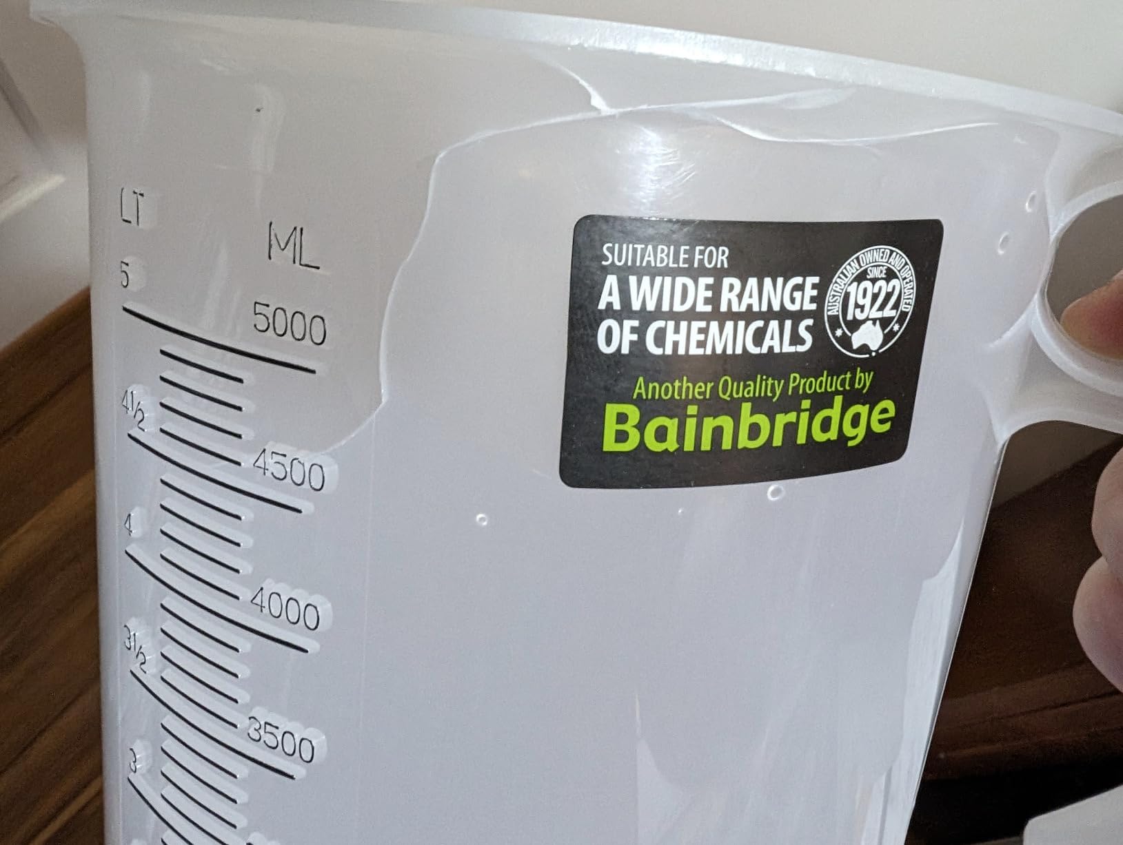 Bainbridge Fluid and Chemical Measuring Jug, 5 Litre Capacity,White ...