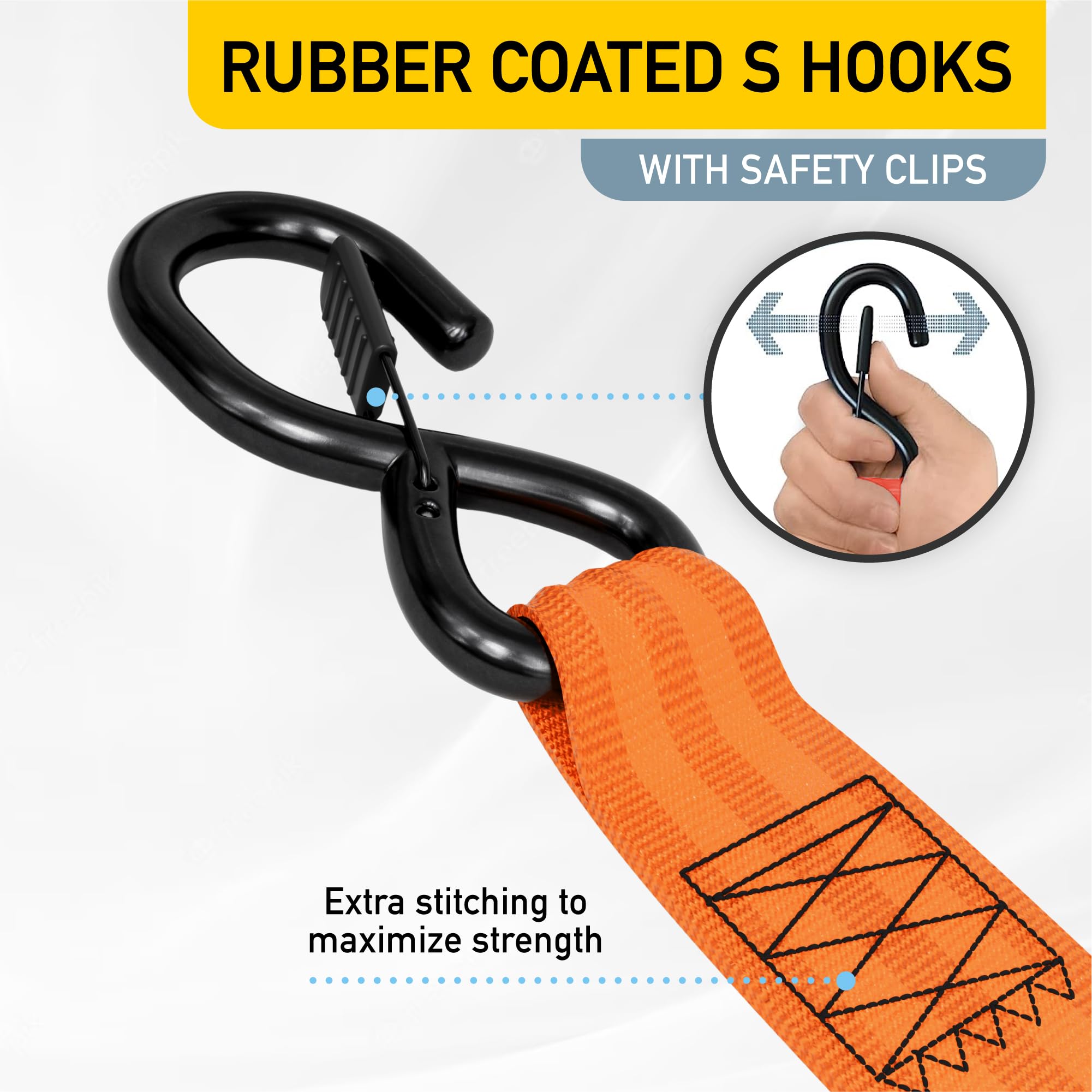 Snapklik.com : AUGO Retractable Ratchet Tie Down Straps 2PK 10 FT 3000 ...