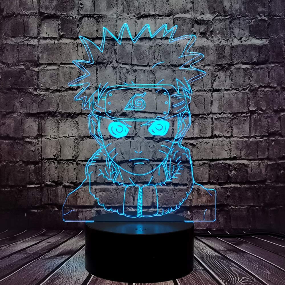 Buy Naruto Uzumaki Night Light 3D Optical Illusion Sasuke LED Table ...