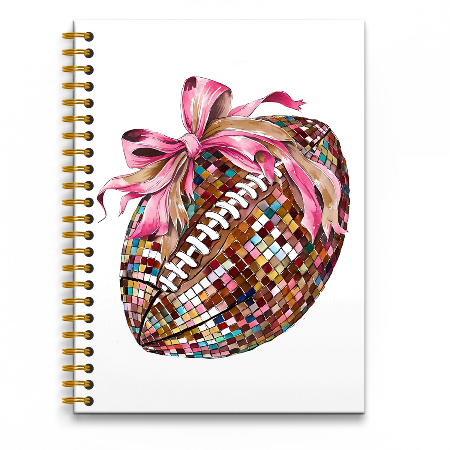 Amazon.com : RUNMESS Coquette Football Bow Spiral Journal Notebook 5.5× ...