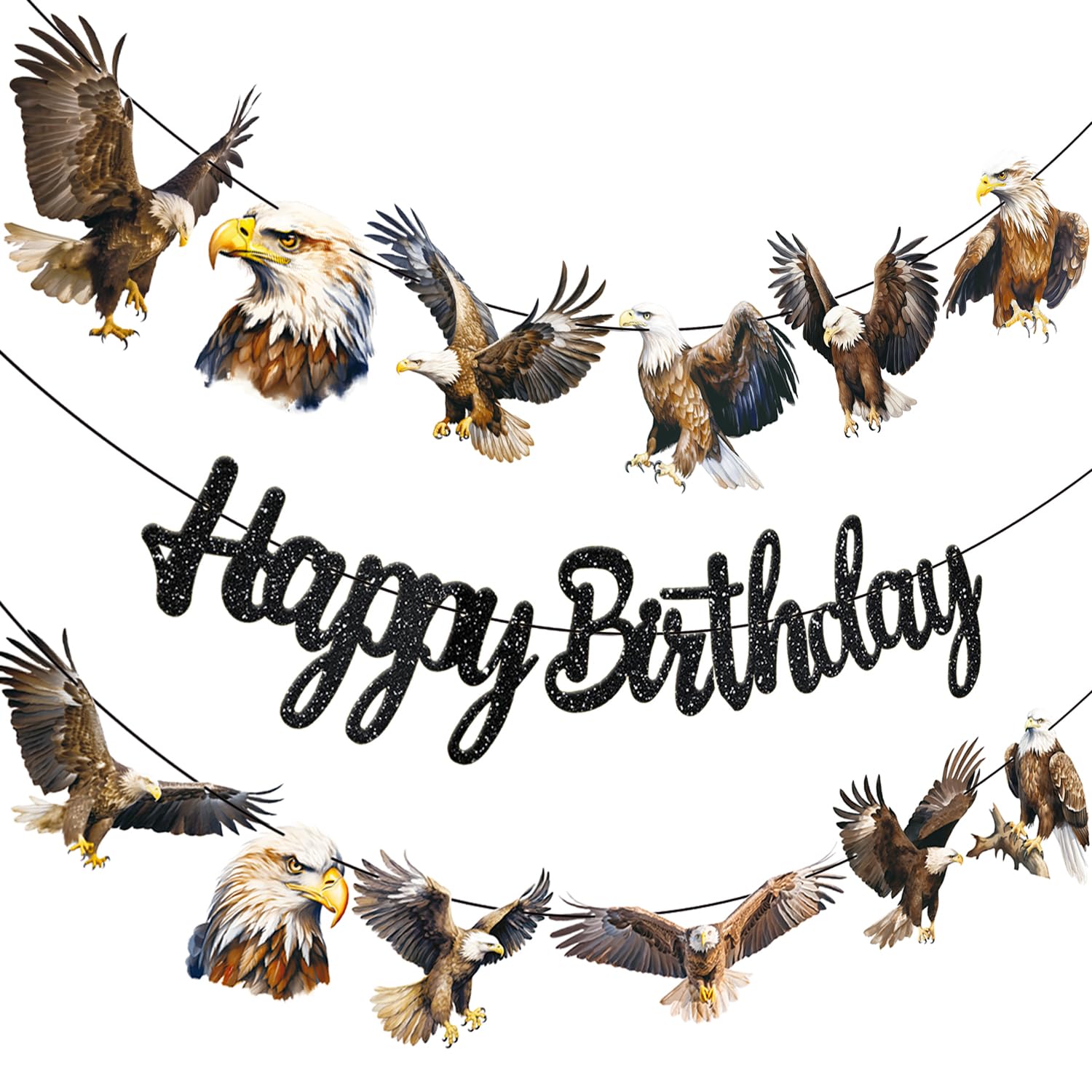Amazon.com: Bald Eagle Happy Birthday Banner Eagle Birthday Party ...