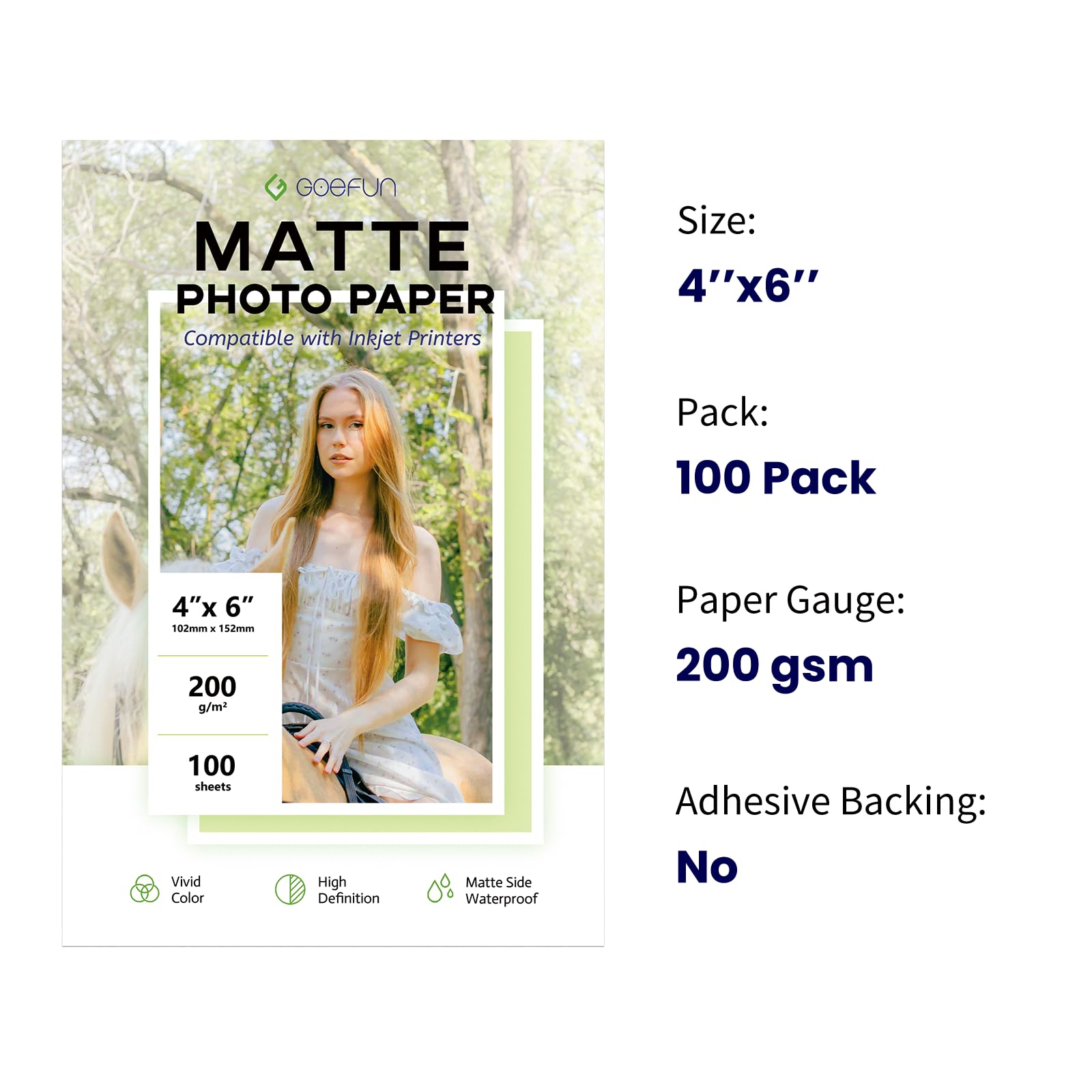 Snapklik.com : Matte Photo Paper 4x6, 200 GSM/54LB Inkjet Photo Paper ...