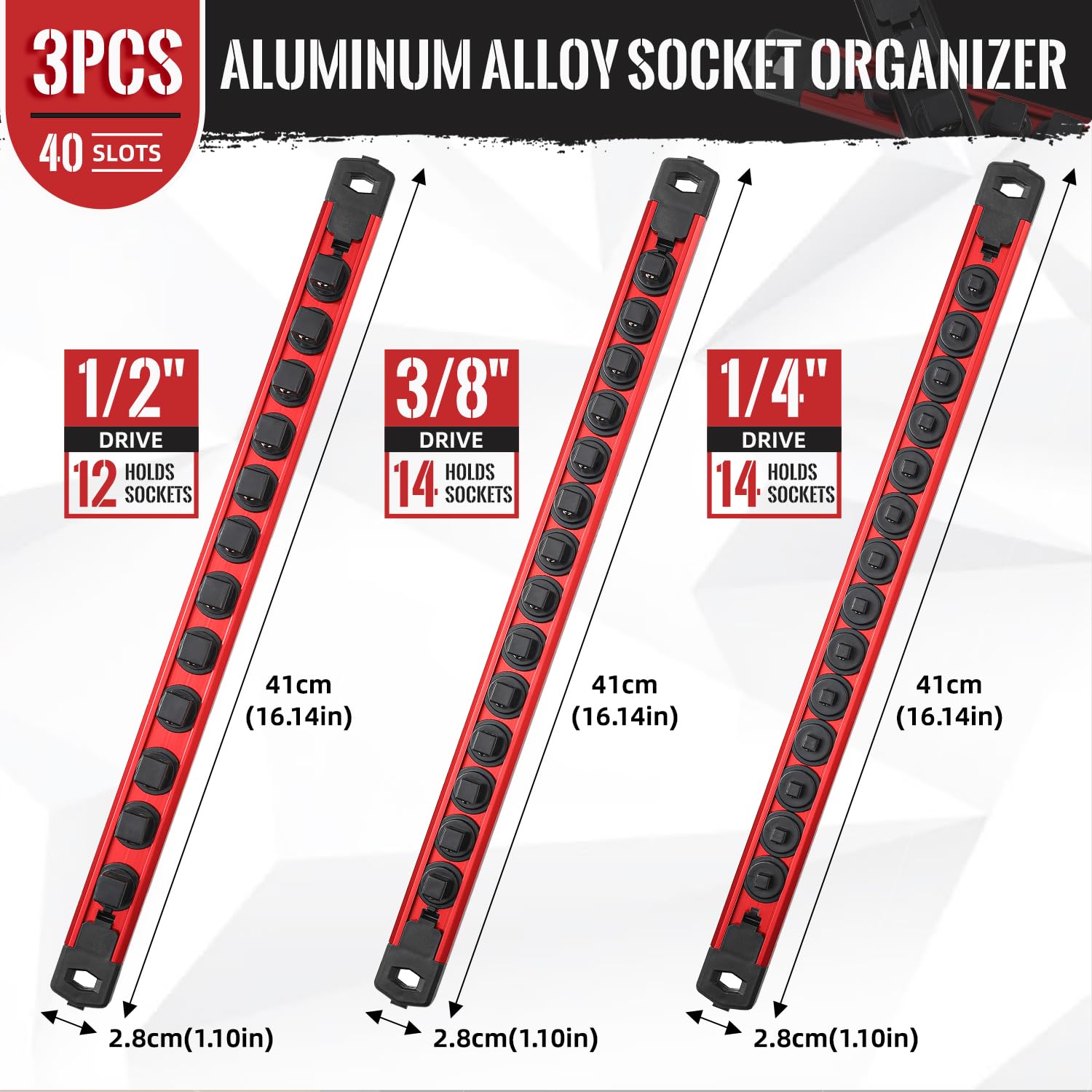 Snapklik.com : Reniteco Magnetic Socket Organizer, 3-Piece Heavty Duty ...