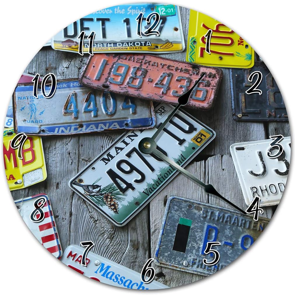 Amazon.com: 10.5" Awesome American License Plates Design Clock ...