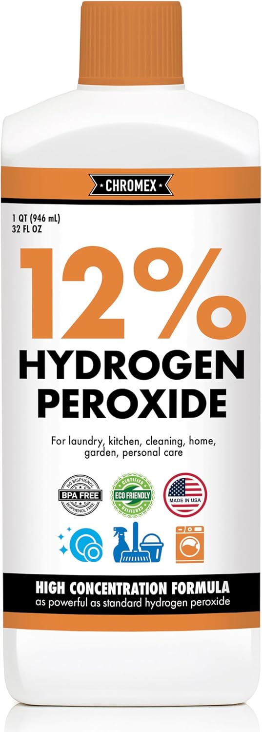 Amazon.com: Chromex Hydrogen Peroxide 12 Percent Food Grade, 4x Power ...