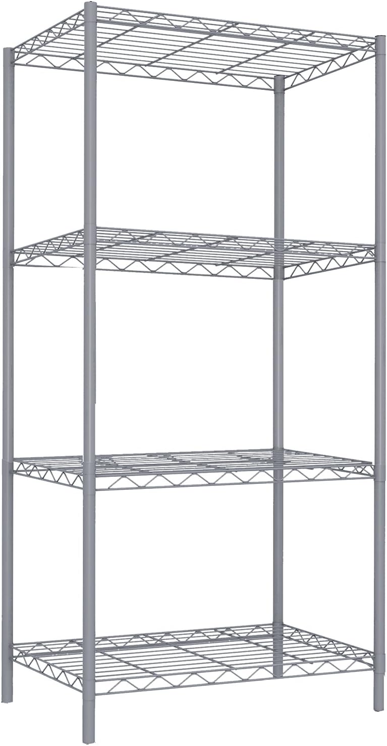 Amazon.com: Home Basics 4 Tier Steel Wire Shelf Rack Heavy Duty Storage ...
