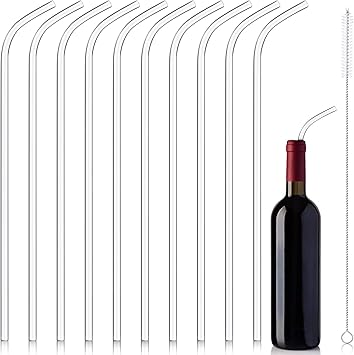 Amazon.com: Patelai 10 Pcs 14 Inch Wine Bottle Long Drinking Straw for ...