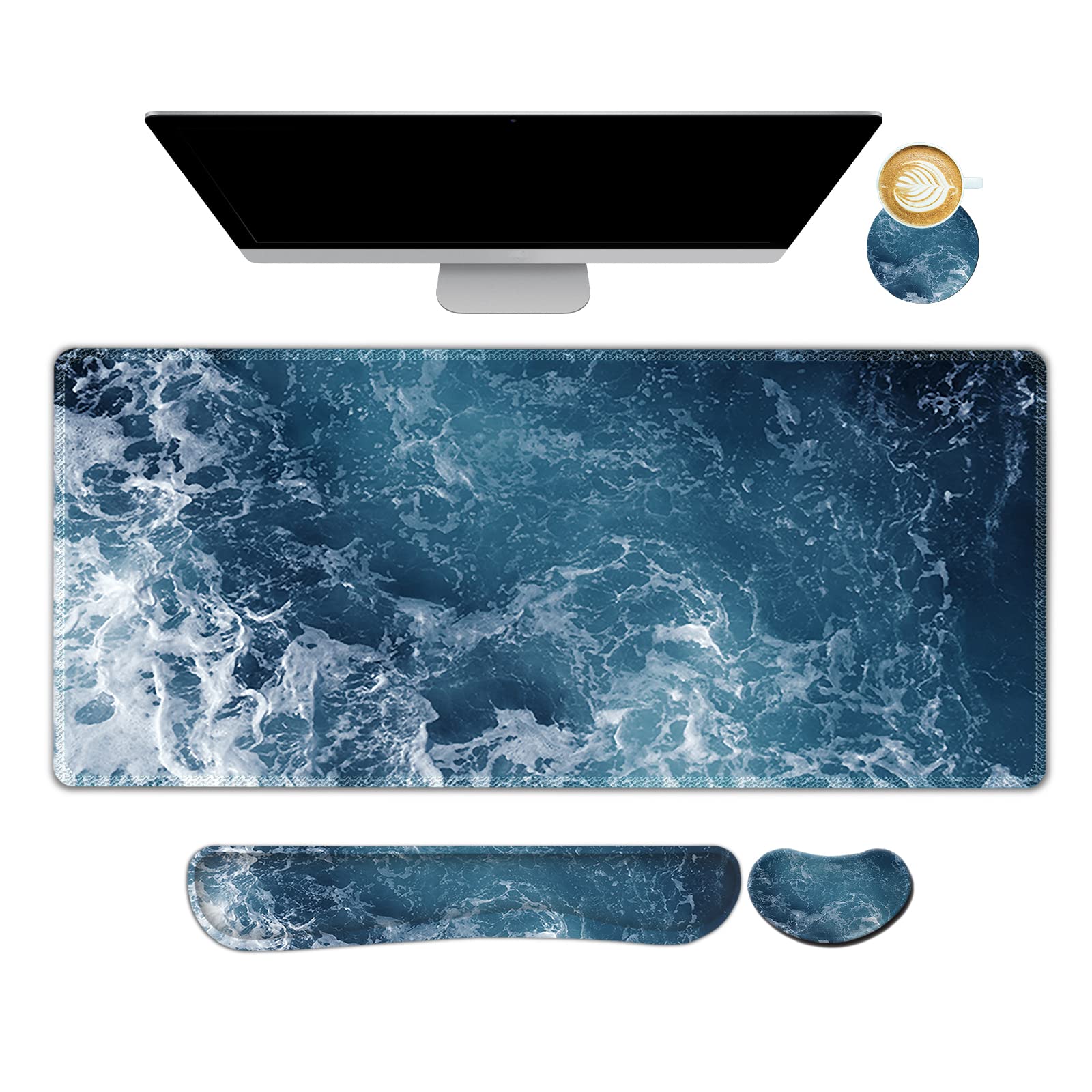 Amazon.com: ARTSO Gaming Mouse Pad Extended, Keyboard Wrist Rest Pad ...