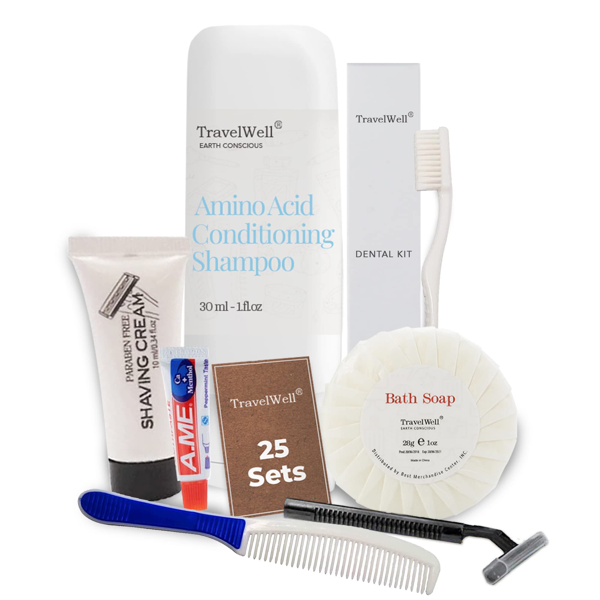 TRAVELWELL 25 Set Individually Wrapped 30ml Shampoo & Conditioner 2 in ...
