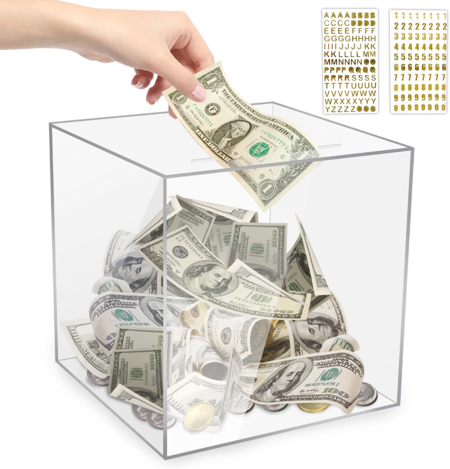 Amazon.com: Piggy Bank for Adults Break to Open,Clear Piggy Bank ...