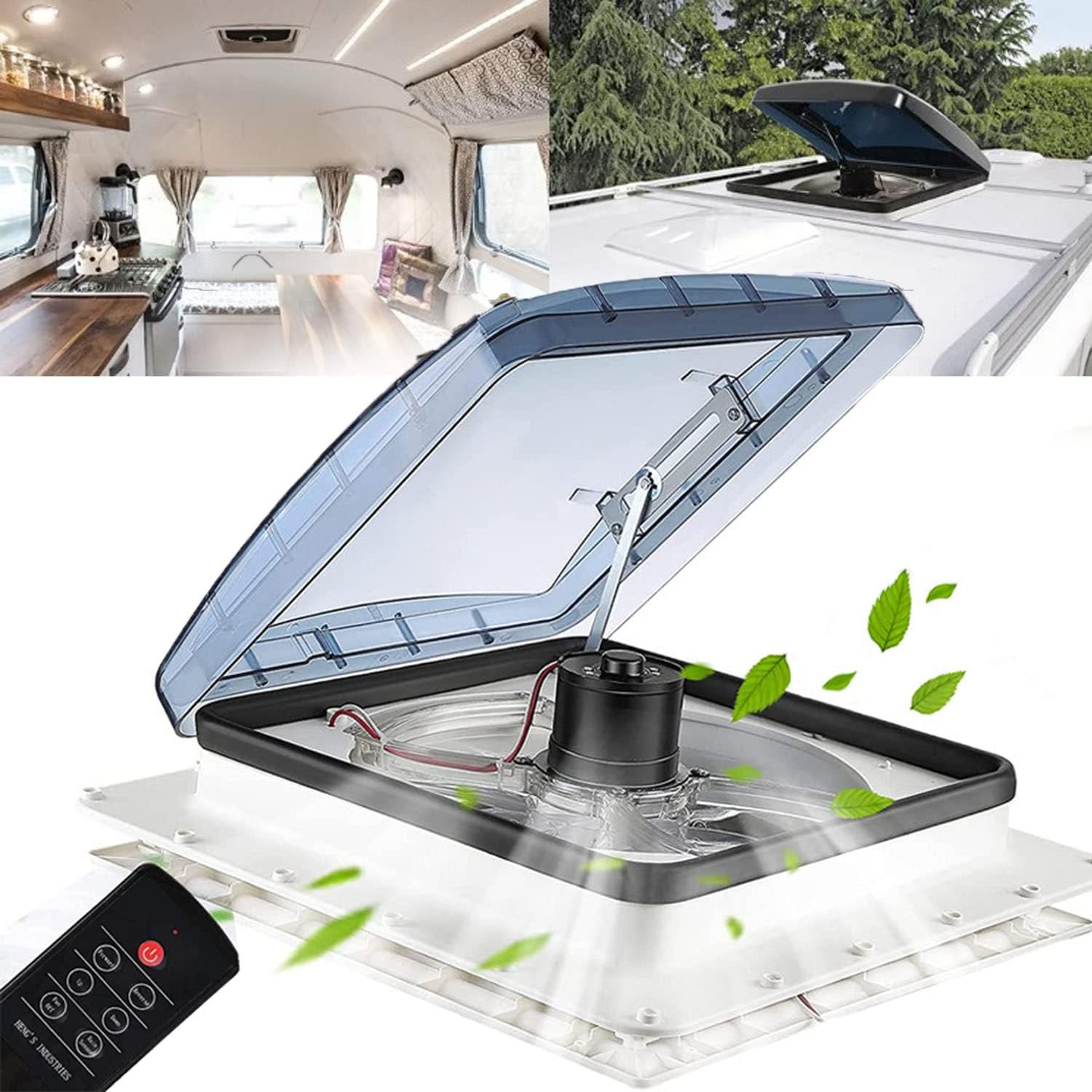 12V RV Roof Vent Fan, 14" Caravan Roof Vent Fan,Motorhome vent Fan with ...