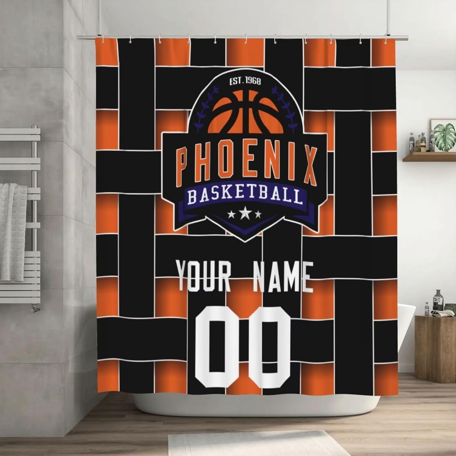 Amazon.com: Phoenix Personalized Names and Numbers Shower Curtains ...