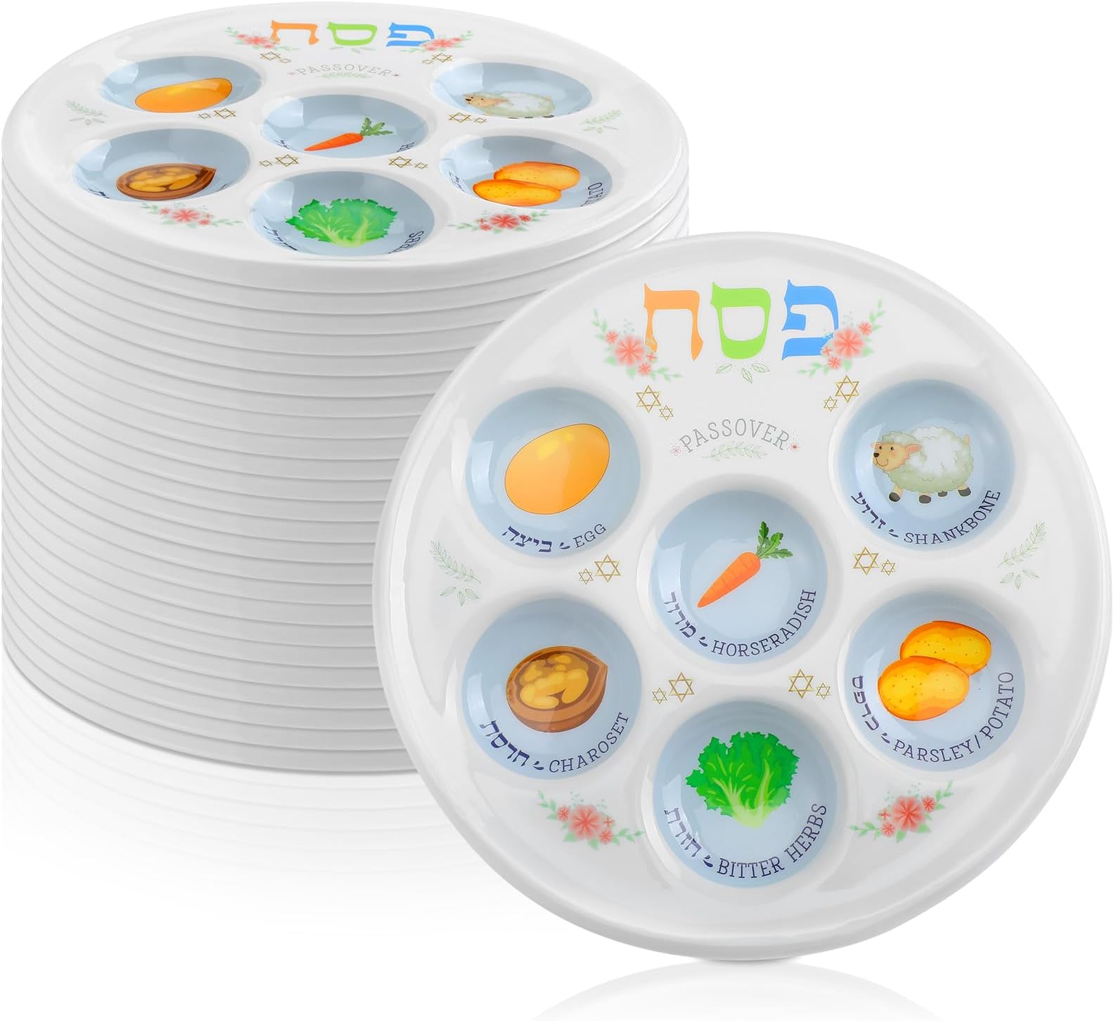 Amazon.com: The Kosher Cook Disposable Passover Seder Plate - Pack of ...