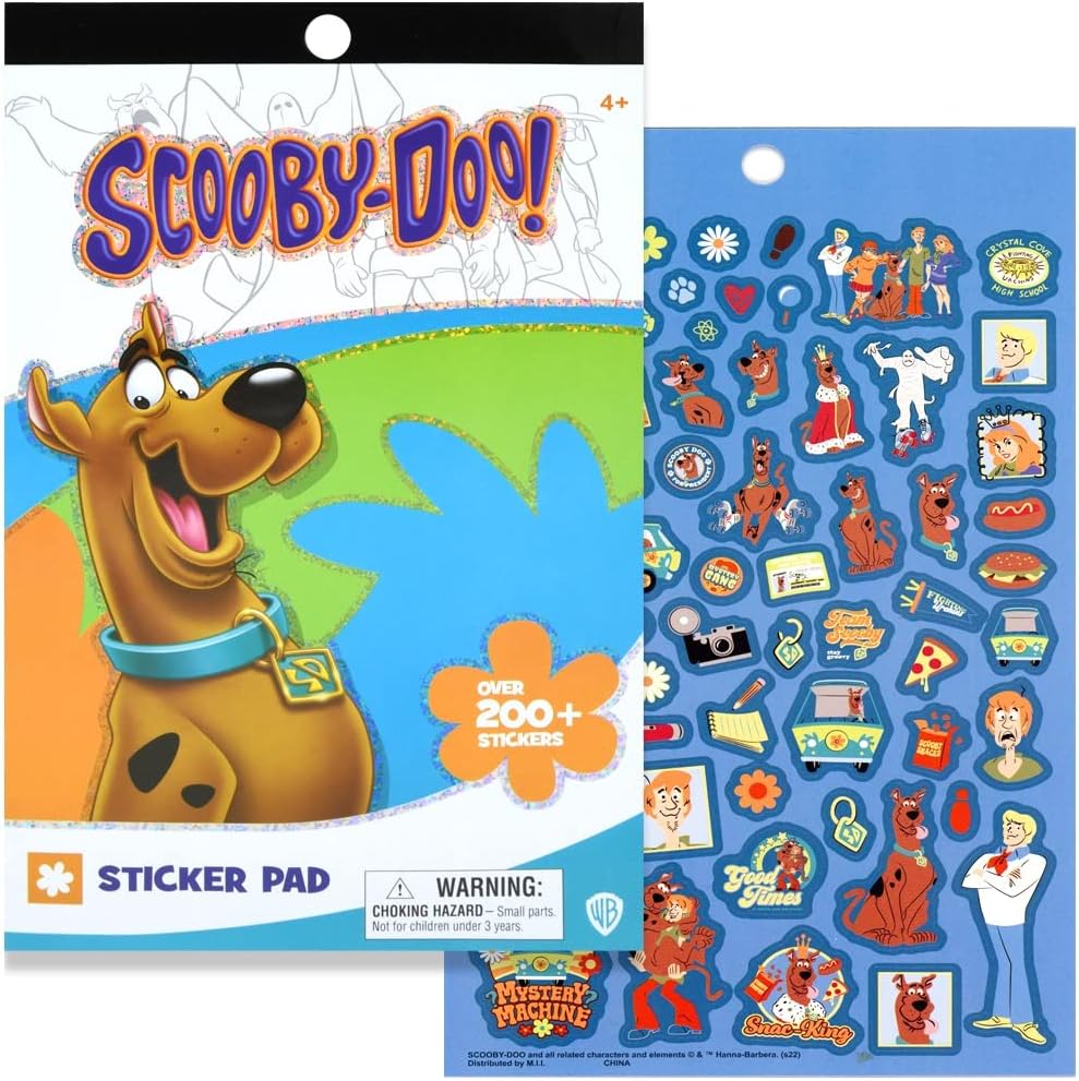 Amazon.com: Scoobydoo 4 Sheet Foil Cover Sticker Pad, 200+ Stickers ...