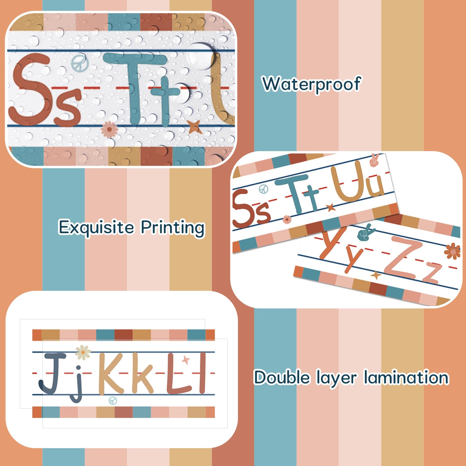 Snapklik.com : 12 PCS Alphabet Bulletin Board Set Retro Groovy ABC ...