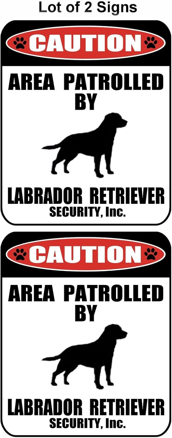 Amazon.com : 2 Count Caution Area Patrolled by a Labrador Retriever 9 ...