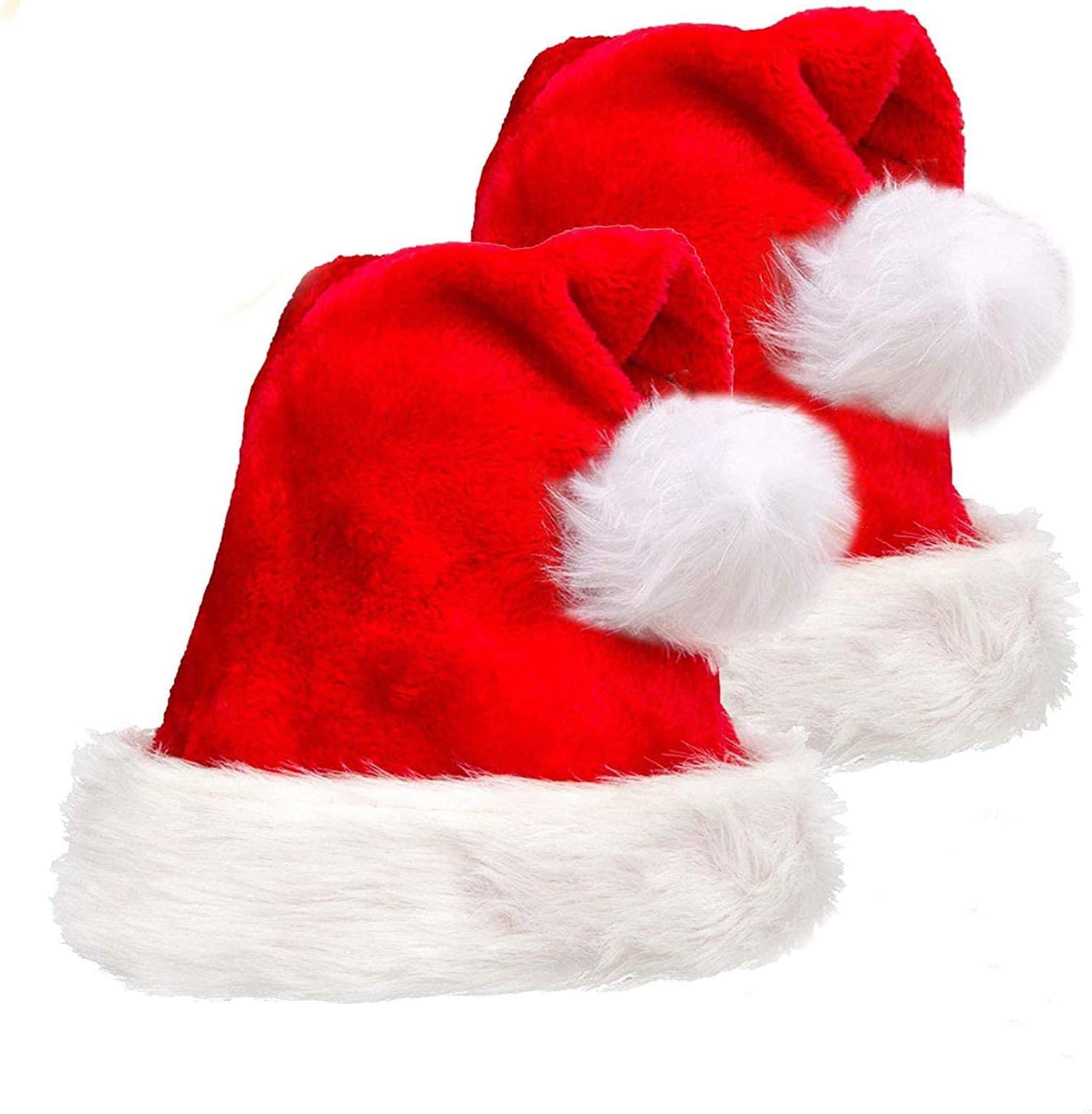 Amazon.com: 2 Pcs Red Santa Hats for Child Unisex Christmas Santa ...