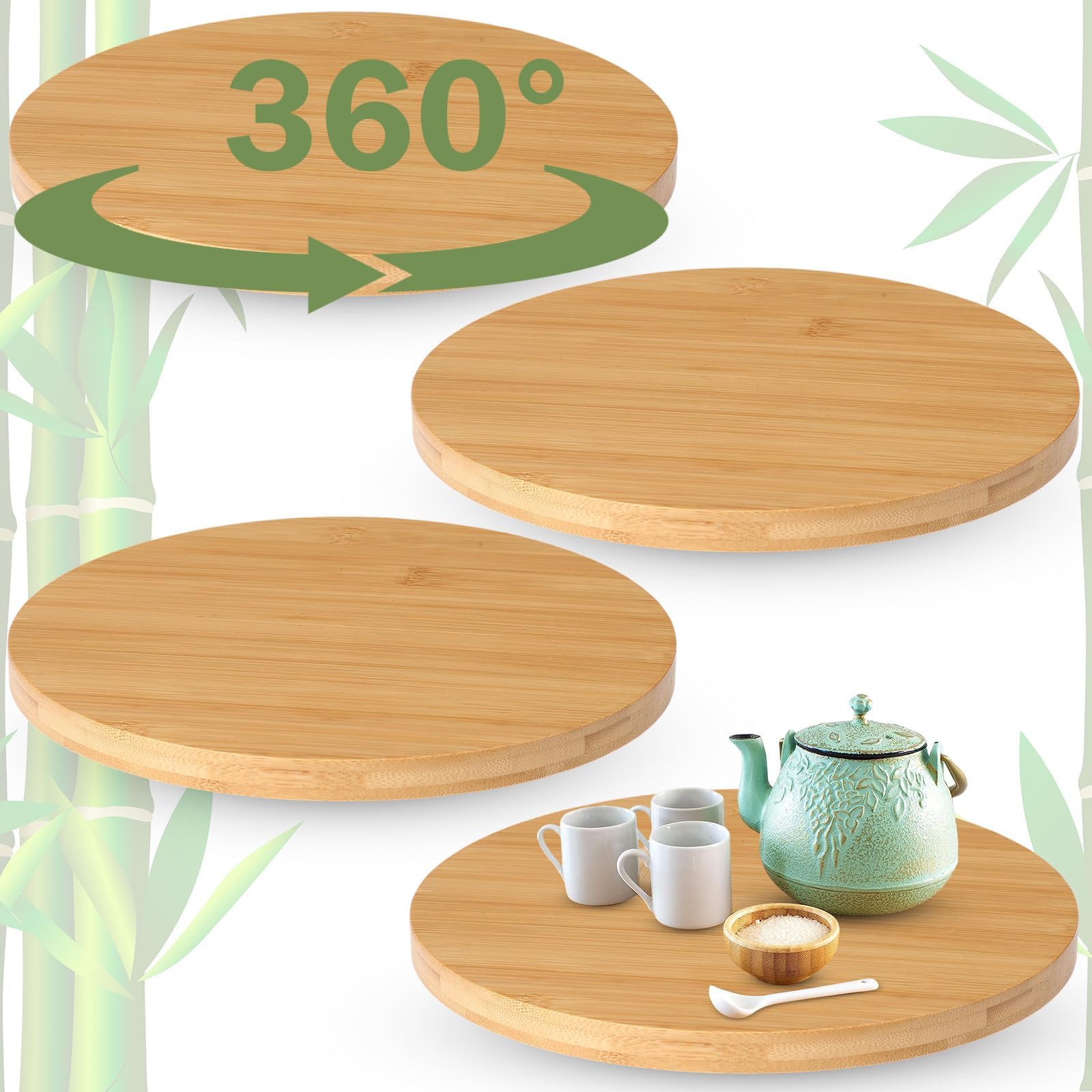 Amazon.com - Mateda Bamboo Lazy Susan Turntable for Pantry Cabinet or ...