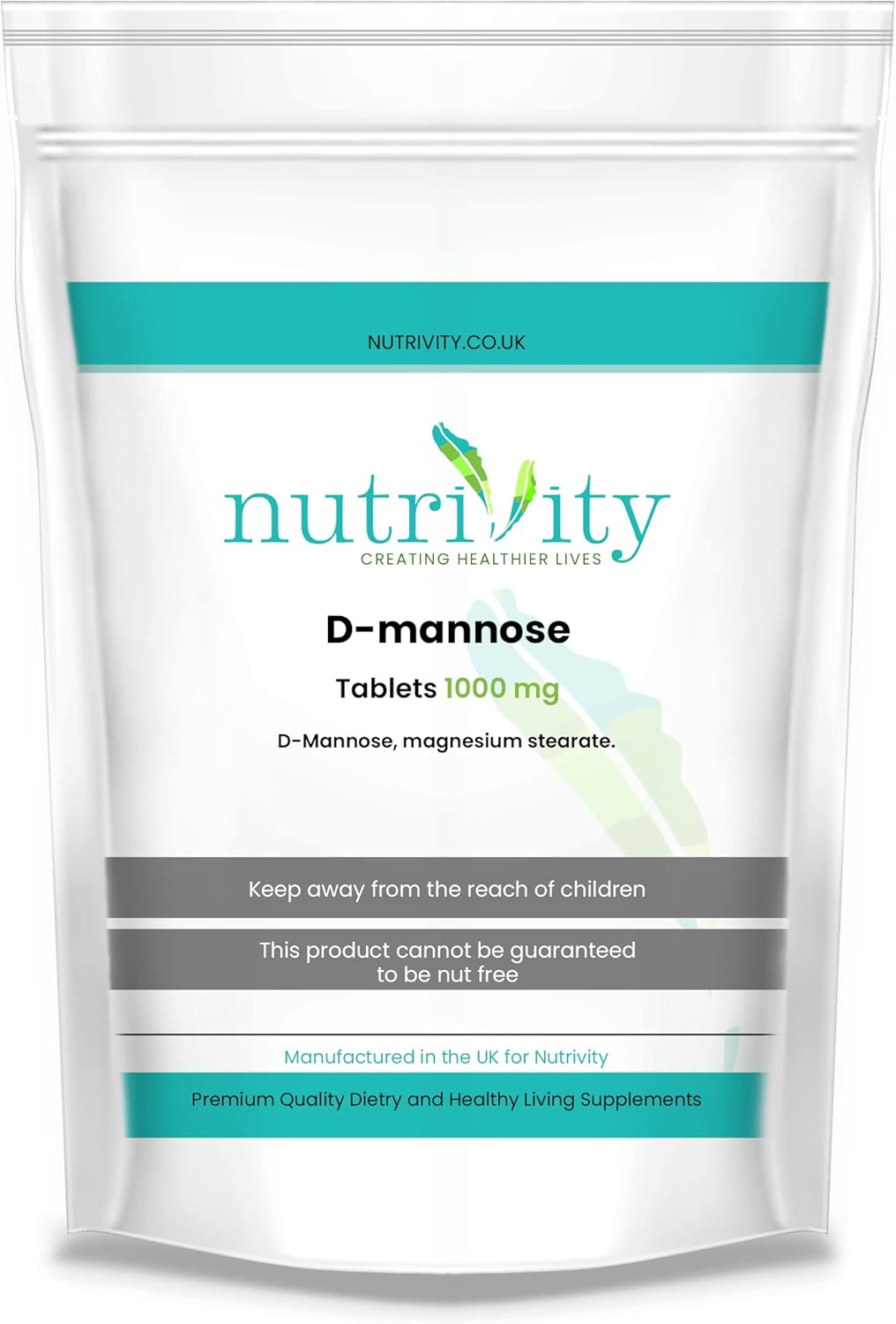 D-Mannose 1000mg High Strength Vegan Tablets UTI Support Supplement by ...