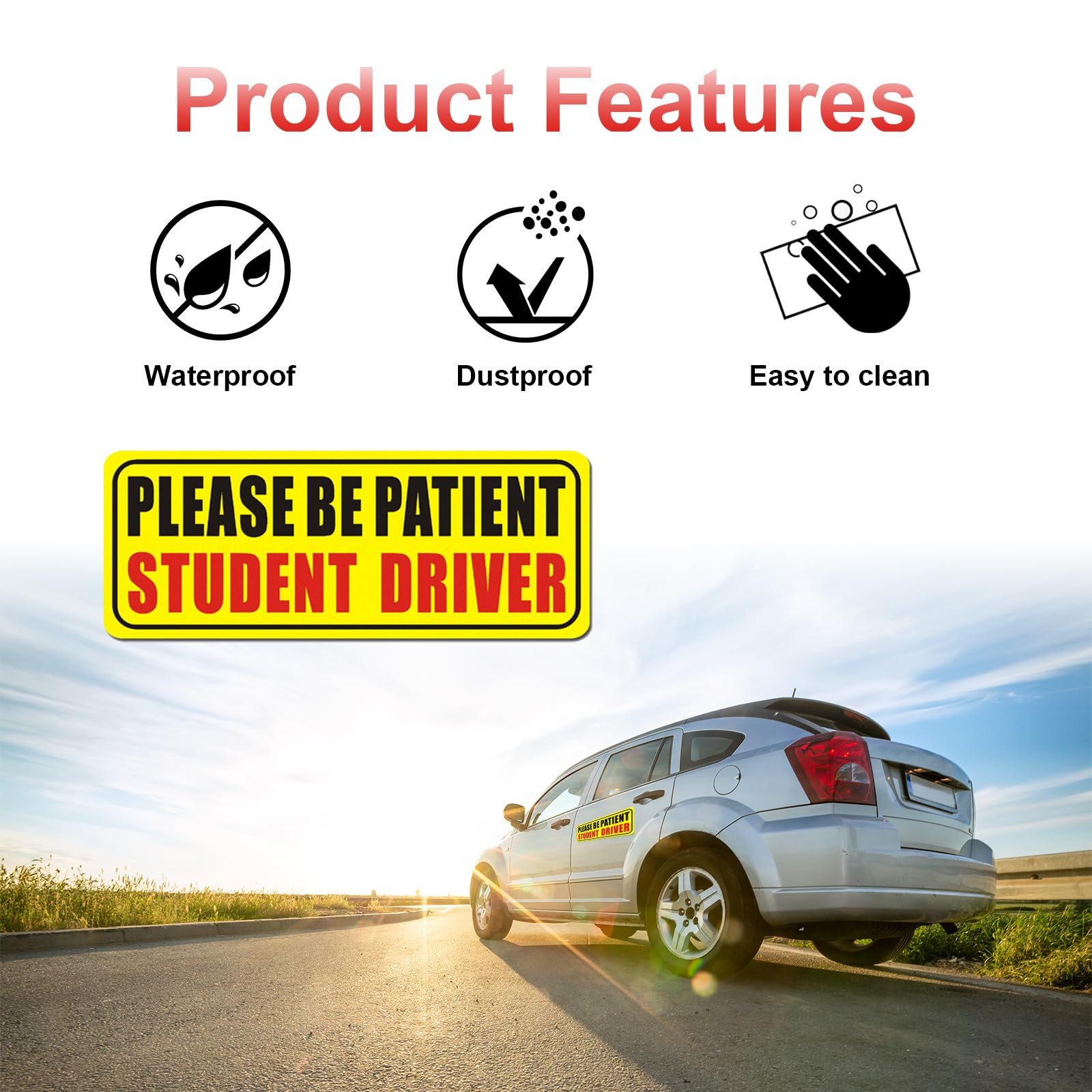 Snapklik.com : Kewucn 3 PCS Student Driver Sticker Magnet For Car ...