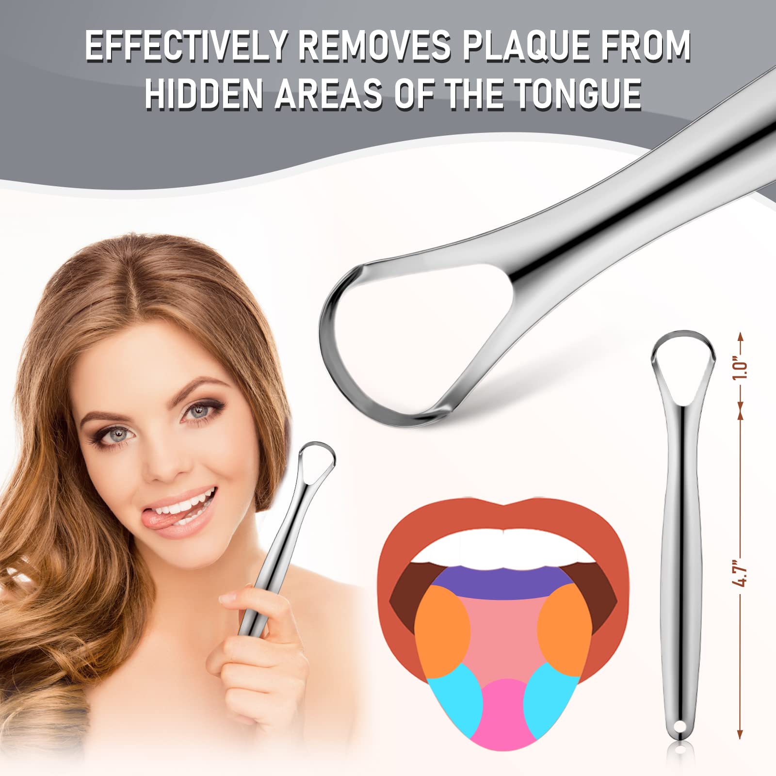 Snapklik.com : 4 Pack Tongue Scraper, Hygienic Seal-Pack, Professional ...