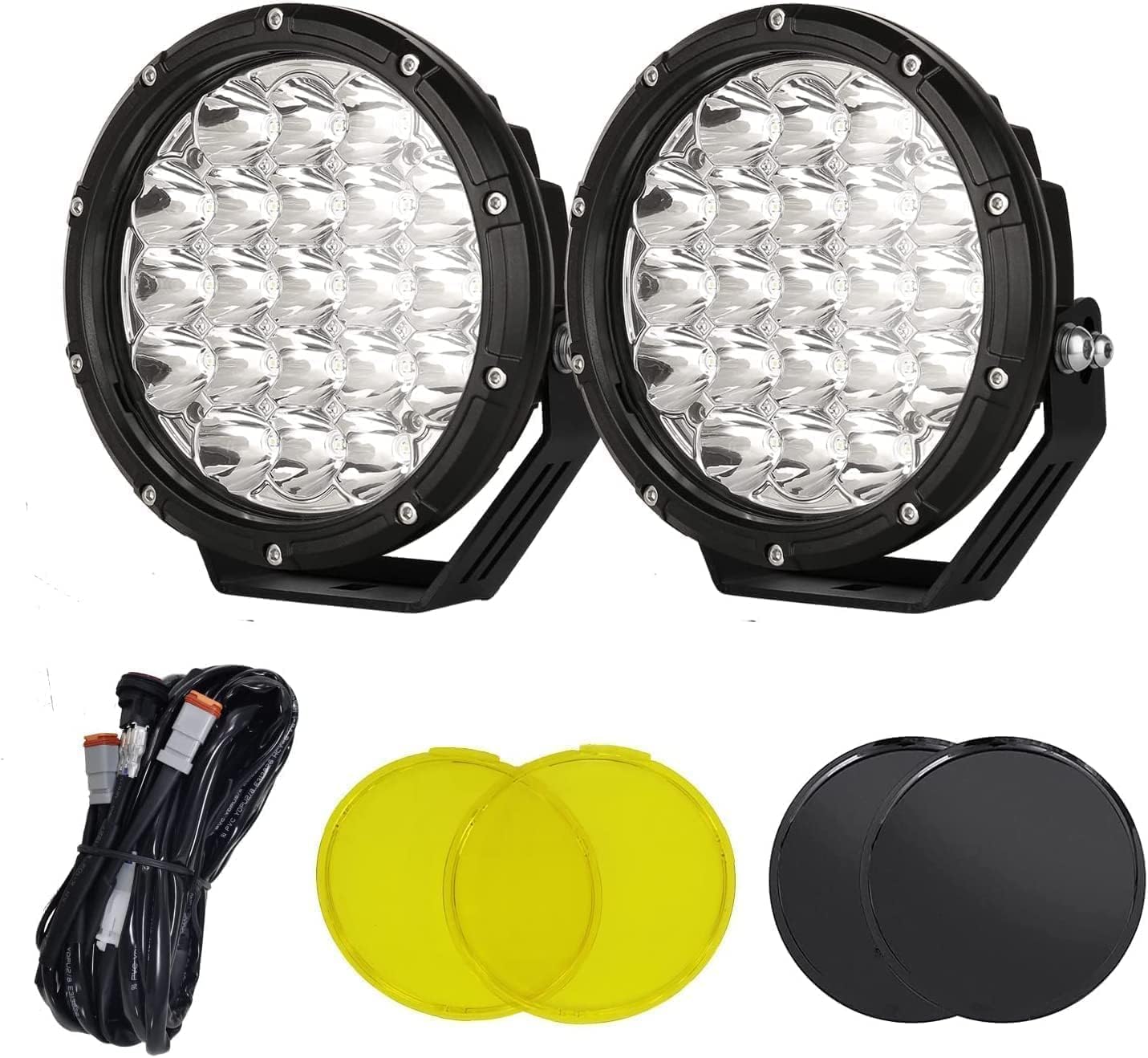 BIGLIONX Round LED Offroad Lights 7inch 2pcs 210W 32000LM LED Off Road ...